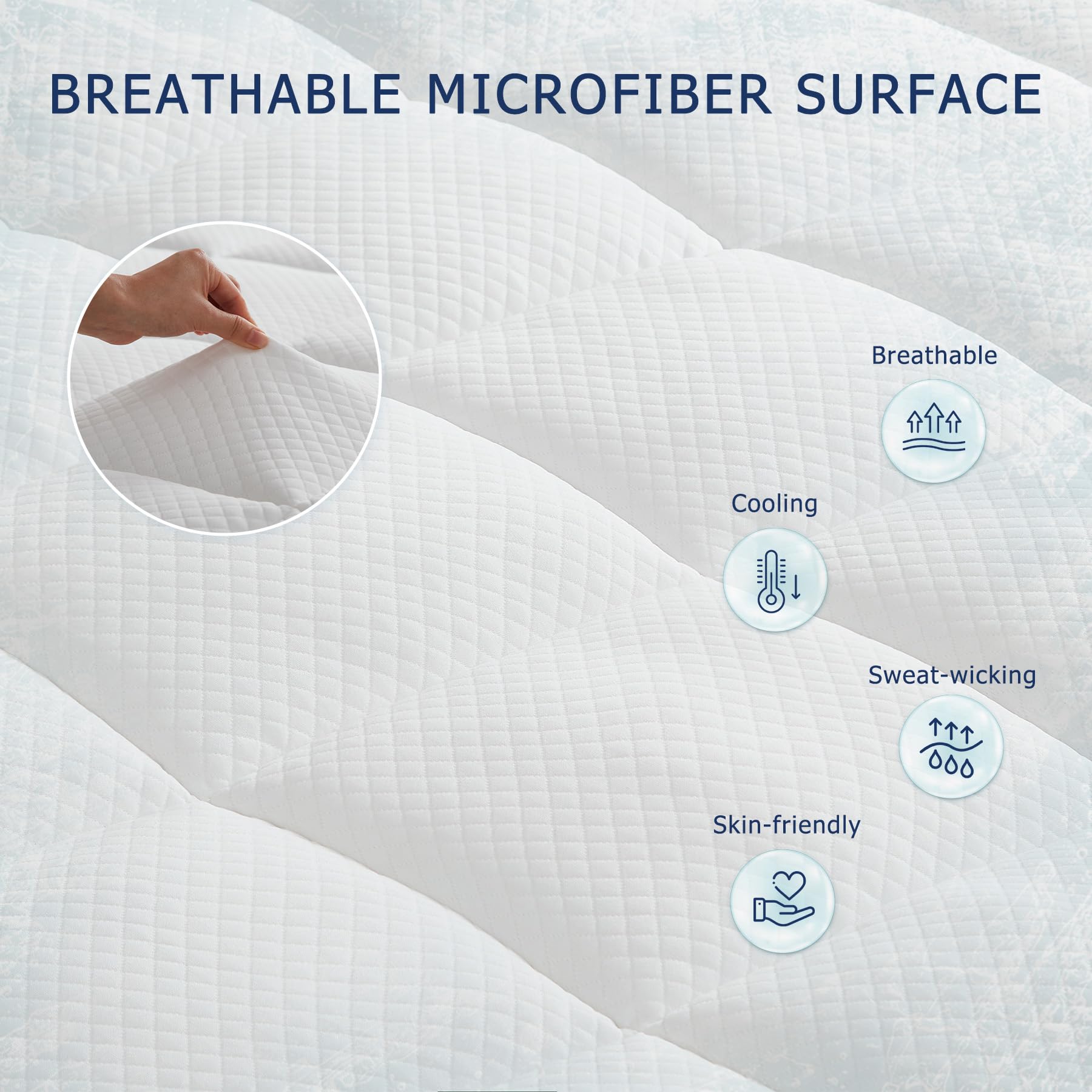 Moonear Memory Foam Mattress Topper - Full Size Dual Layer 4 Inch Cooling Mattress Topper 2 Inch Gel Memory Foam Plus 2 Inch Pillow Top Bed Mattress Topper Cover Support Mattress Pad for Back Pain
