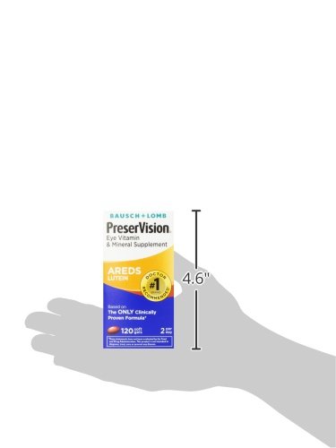 Bausch + Lomb PreserVision AREDS Eye Vitamin & Mineral Supplement, 120 Count Bottle (Soft Gels)