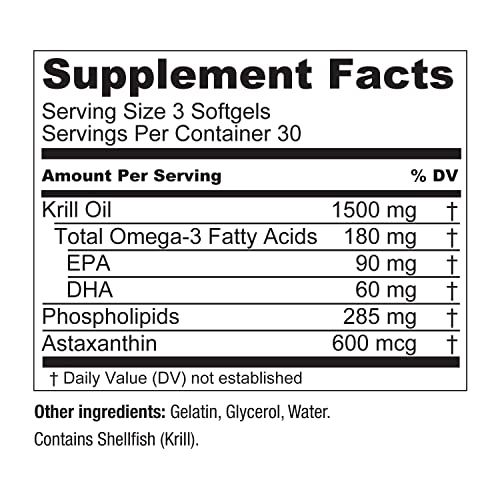 KrillWell Heart, Joint, and Cognitive Support | Certified Sustainable Krill Oil 2X More Effective Than Fish Oil - 30 Day Supply