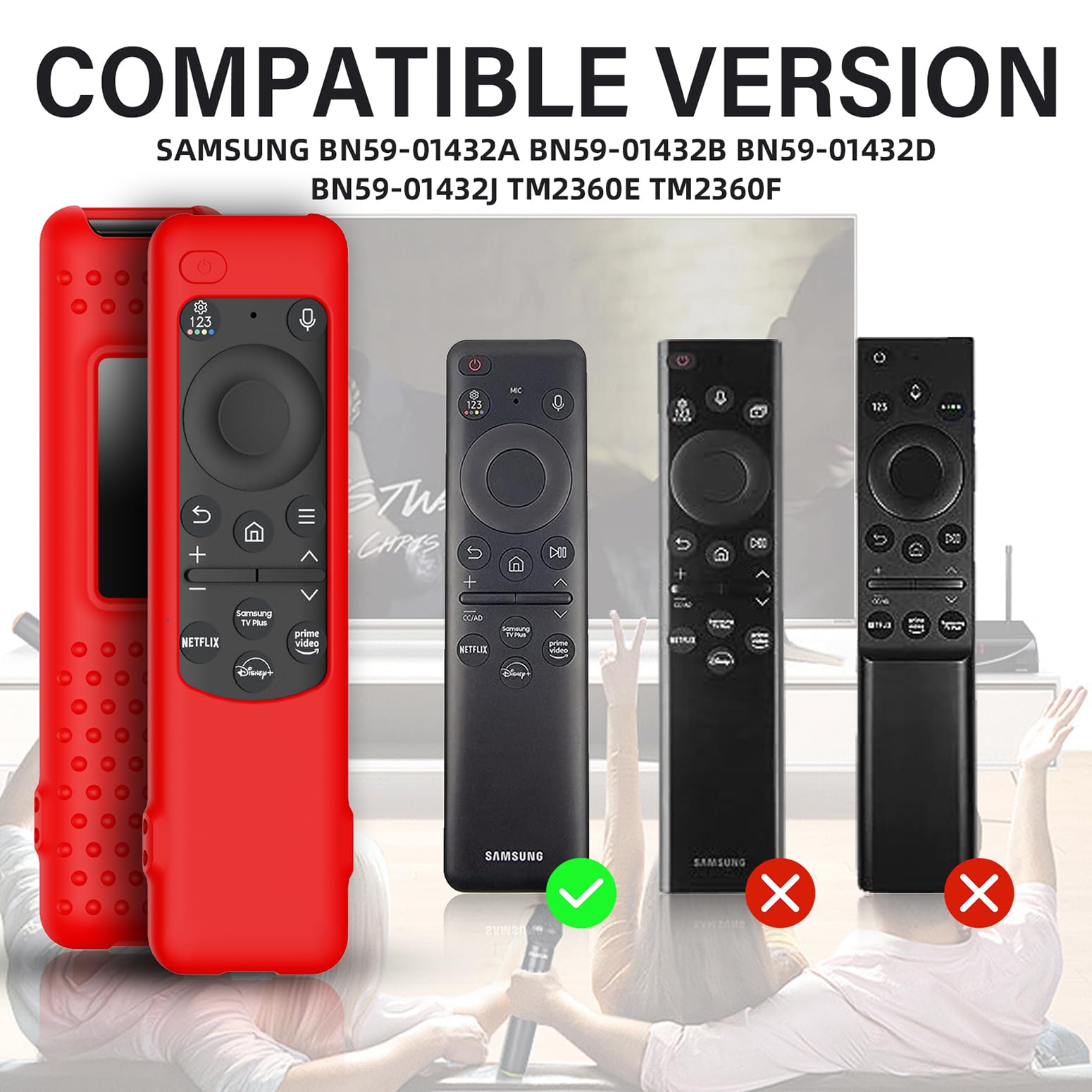 2023 Samsung Smart TV Solar Remote BN59-01432 BN59-01436B BN59-01392B TM2360E TM2360F Silicone Protective Cover with Lanyard(Mint Green)