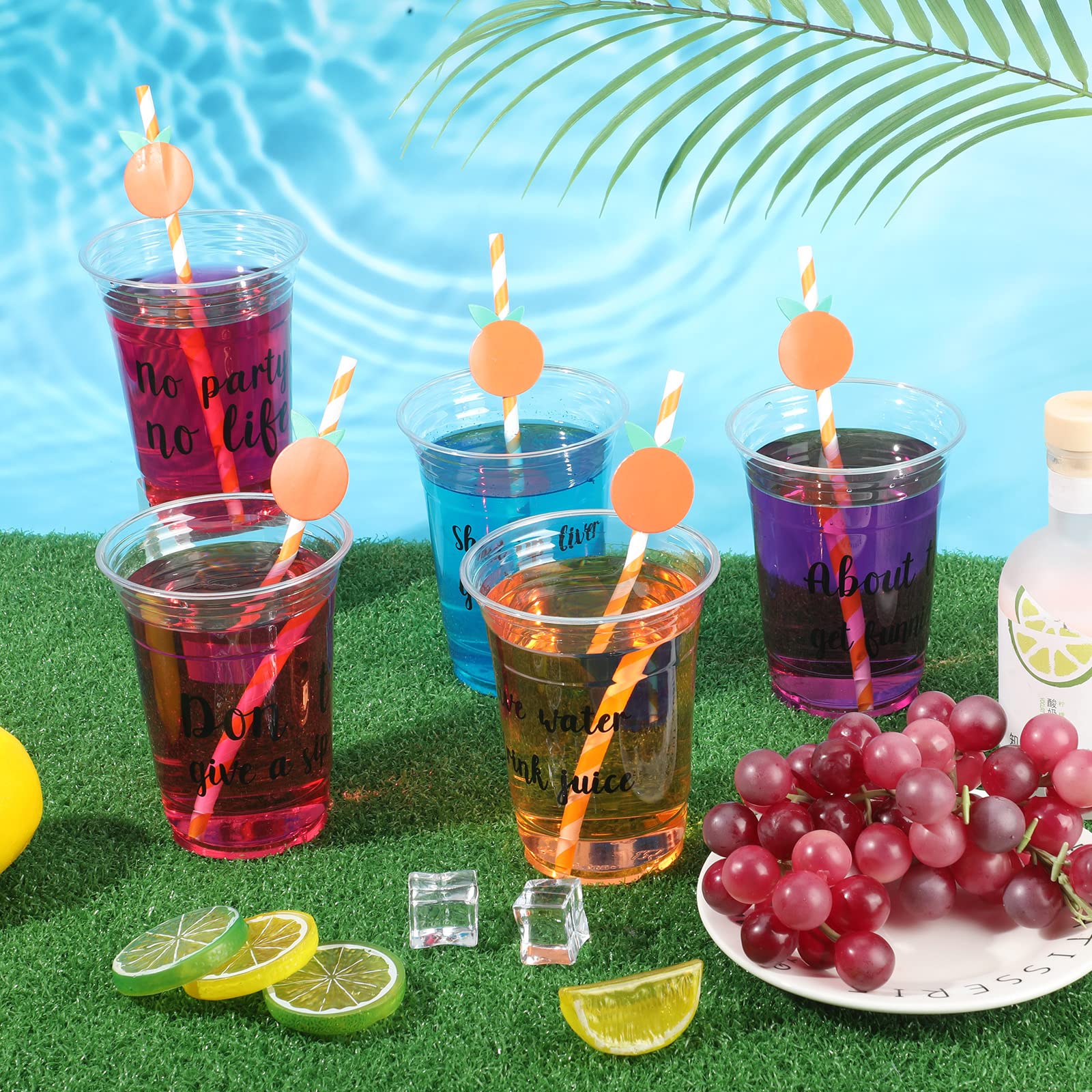 30 Pcs 16 oz Disposable Clear Plastic Cups Bulk Party Drinking Water Cocktail Beer Cups for Adult Parties Wedding Birthday Reception Beverage Tea Lemonade Serving Supplies