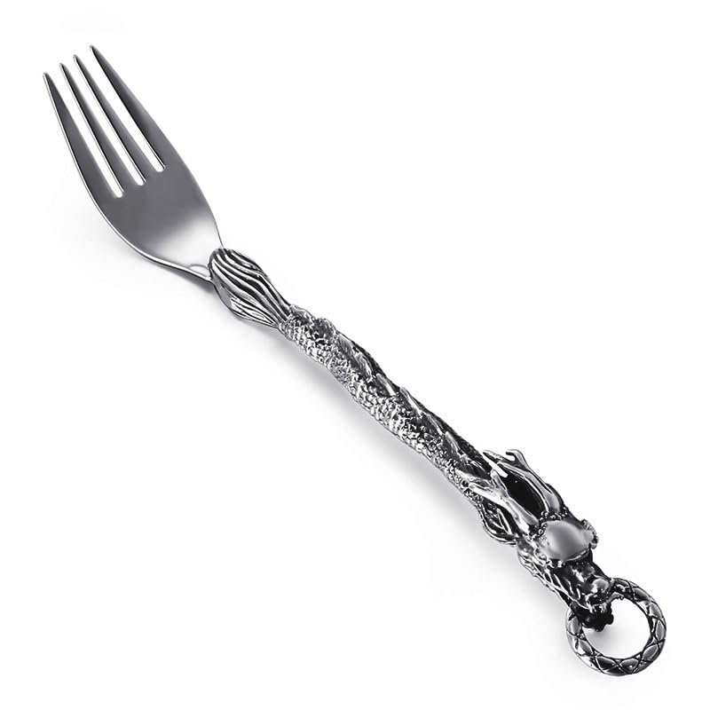 Silverware Set Handmade Cutlery Set of 18 Service for 6 Premium Stainless Steel Utensils,Including Knife/Fork/Spoon,For Halloween Home Kitchen Gift For Gothic,Skull,Skeleton Lover