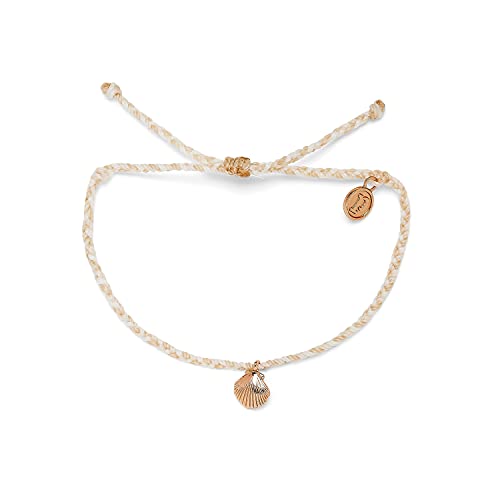 Pura Vida Rose Gold-Plated La Concha Bracelet - Adjustable Band, Coated Brand Charm - Natural