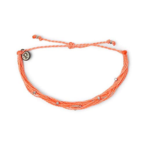 Pura Vida Original Silver Malibu Waterproof Adjustable Band Bracelet Charm, Strawberry