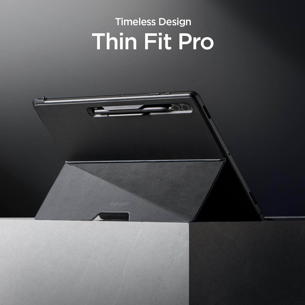 Spigen Thin Fit Pro Designed for 14.6 inch Galaxy Tab S10 Ultra Case (2024), Galaxy Tab S9 Ultra Case (2023), Galaxy Tab S8 Ultra Case (2022) Kickstand & S Pen Holder Compatible with Keyboard - Black