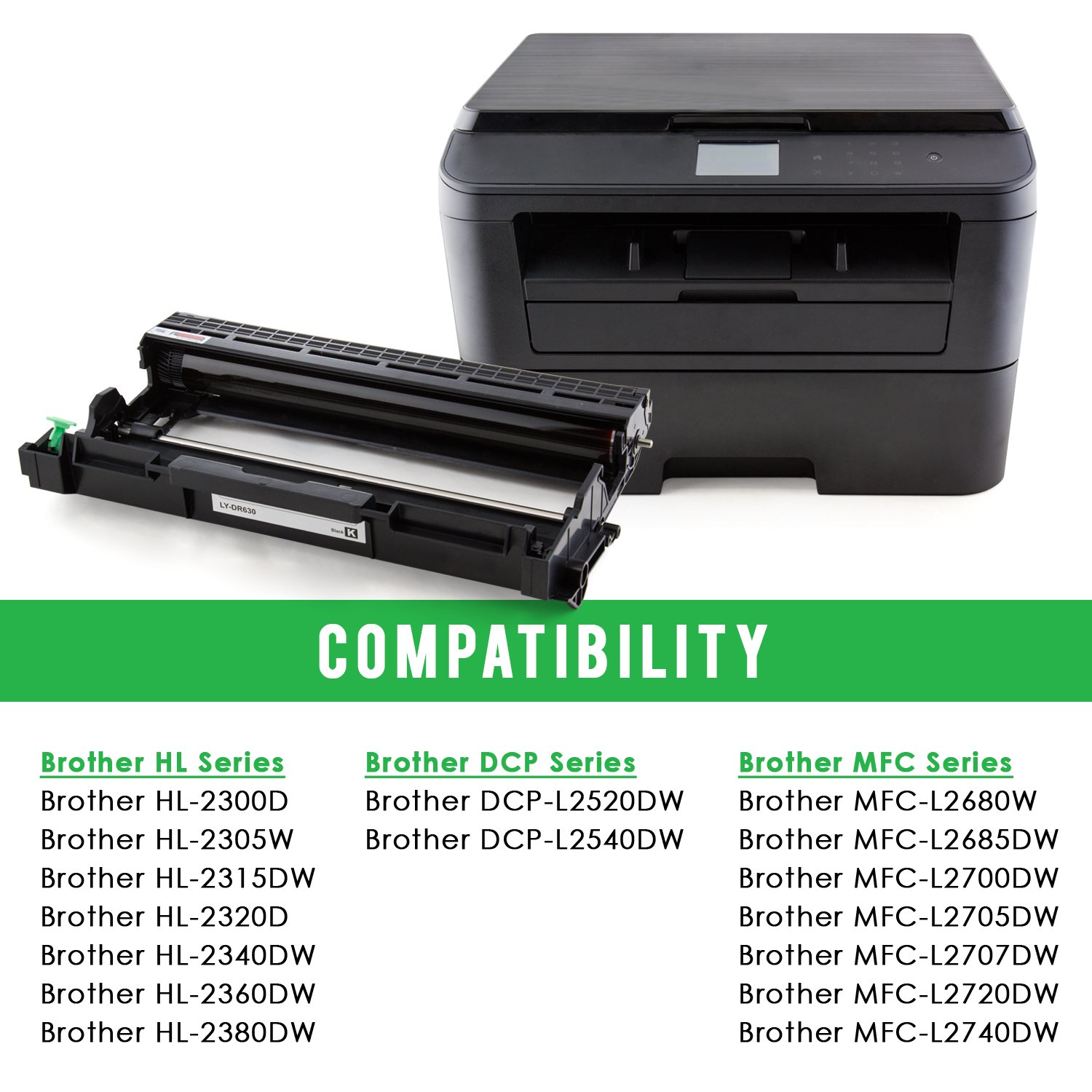 LINKYO Compatible Printer Drum Unit Replacement for Brother DR630 DR-630 LY-BR-DR630