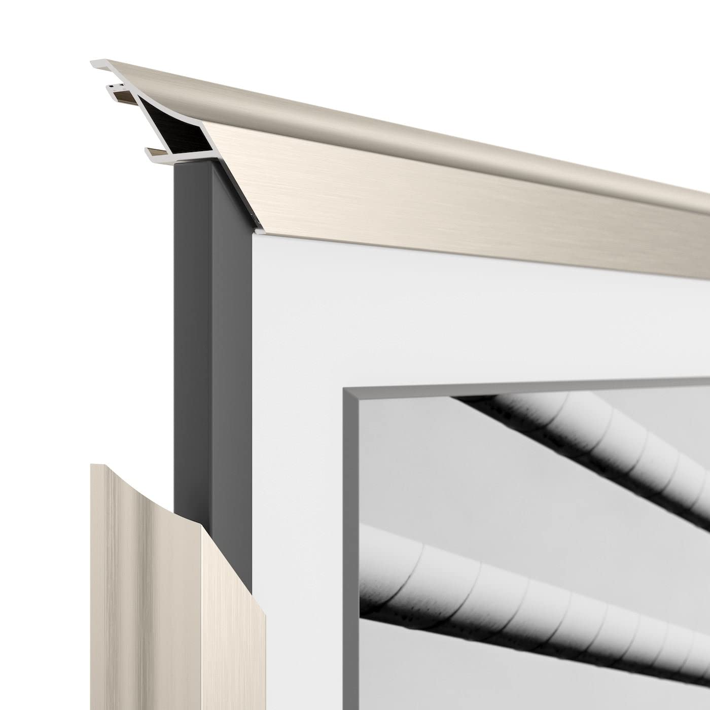Frame My TV Deco TV Frames Alloy Scoop - German Silver Bezel Compatible ONLY with Samsung The Frame TV (75", Fits 2021-2025 Frame TV)