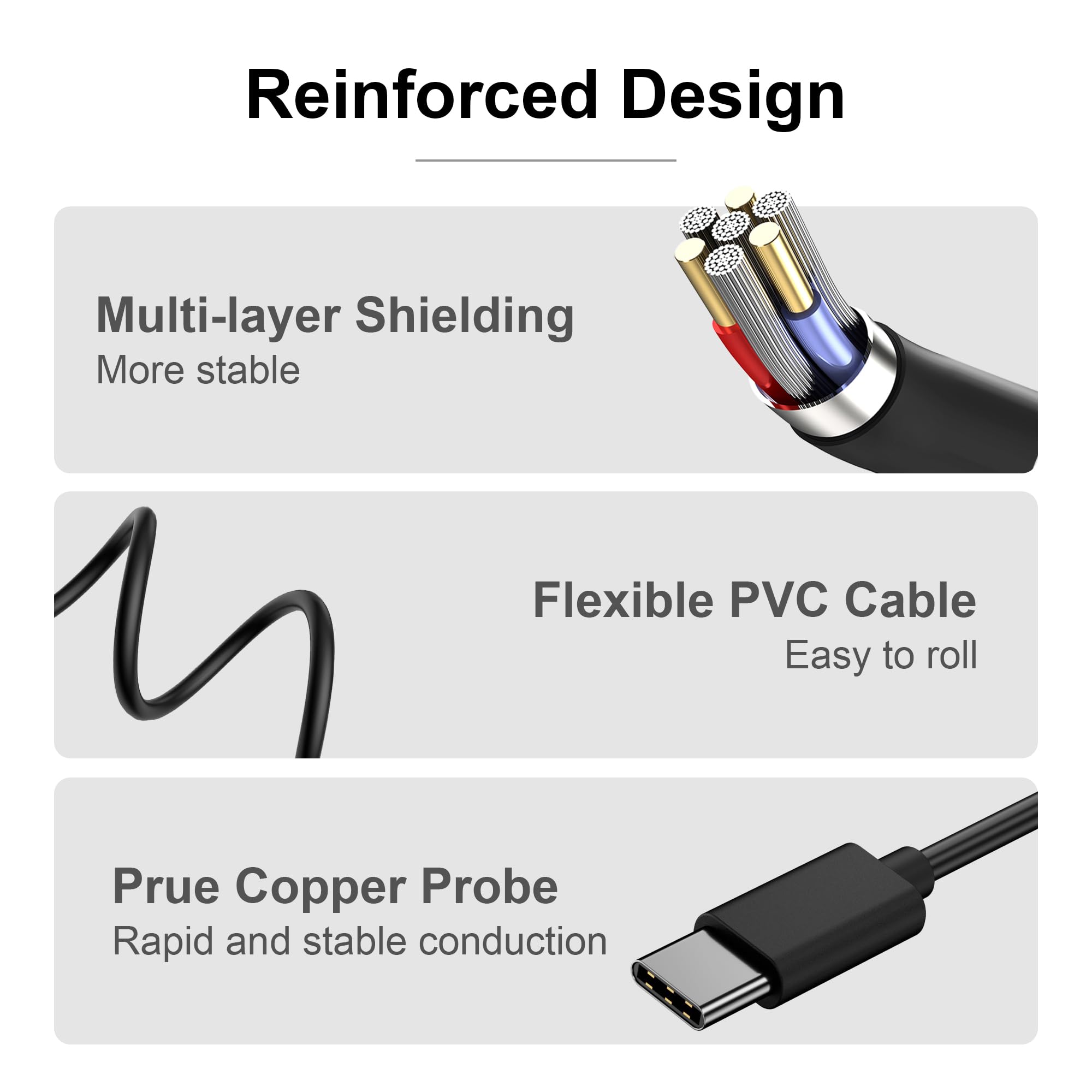 5FT Replacement Charger Cable for Samsung Smart TV Remote Control, USB Type C Charging Cable for Samsung Frame TV Remote, Samsung SolarCell Remote, Samsung Galaxy Buds+ Plus/Buds2 Pro/Buds Live