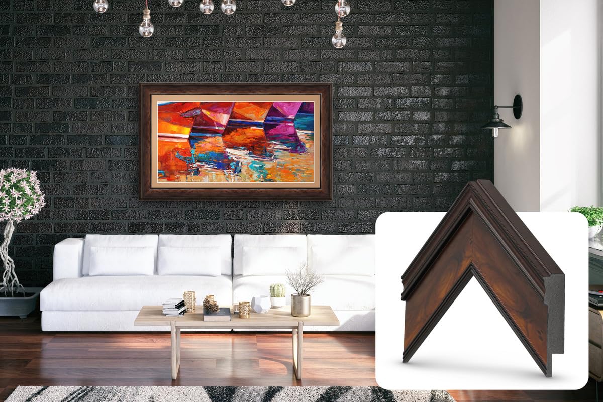 Frame My TV Deco TV Frames - Burlwood Smart Frame Compatible ONLY with Samsung The Frame TV (75", Fits 2021-2025 Frame TV)