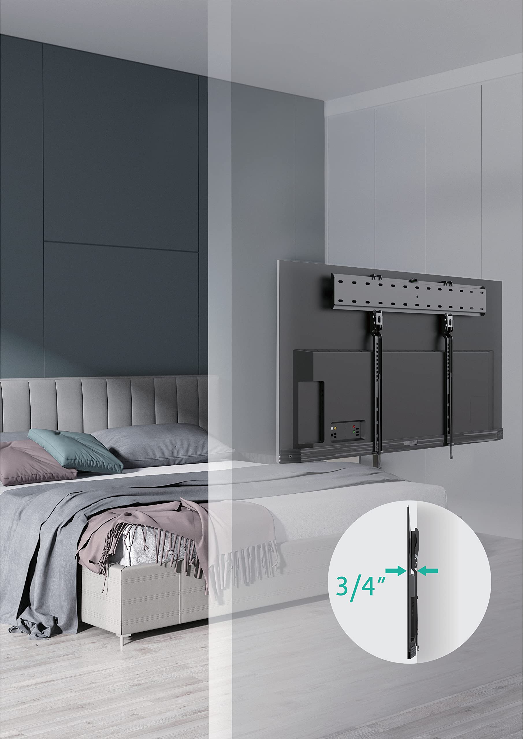 ynVISION.DESIGN Ultra Slim Design TV Wall Mount Bracket for OLED TVs | Compatible with LG and Samsung OLED TVs | 43" - 80" (43"-80", Pack of 1)
