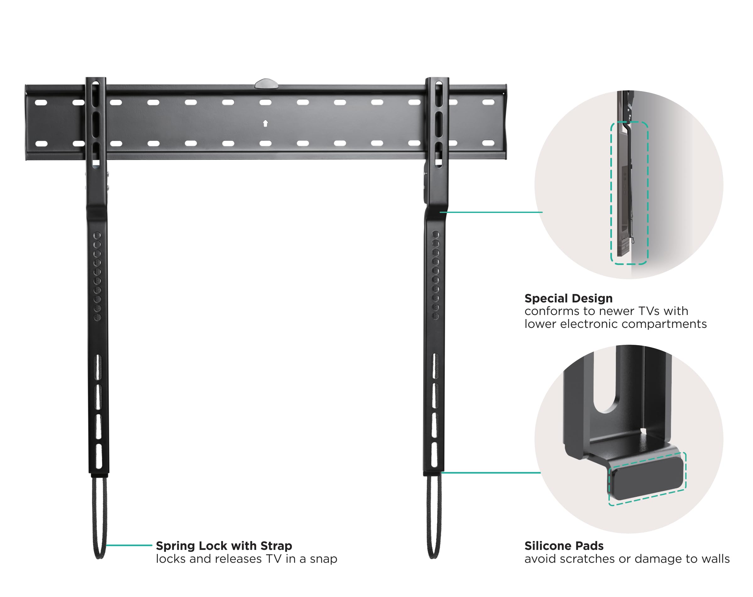 ynVISION.DESIGN Ultra Slim Design TV Wall Mount Bracket for OLED TVs | Compatible with LG and Samsung OLED TVs | 43" - 80" (43"-80", Pack of 1)