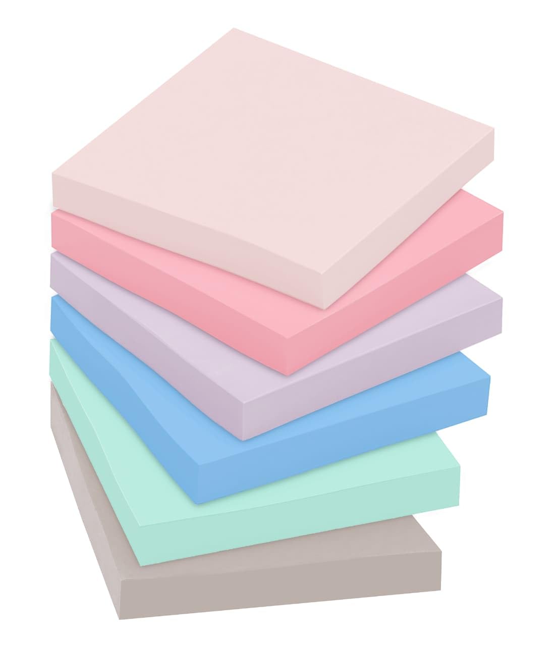 Post-it Super Sticky Recycled Notes, 5 Pastel Colors, Sticks and Resticks, 3 in x 3 in