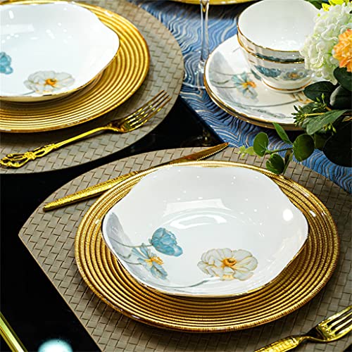 GAENZA Home Tableware 60 Piece Rice Bowl Cutlery Set Bowl Plate Dish Ceramic Tableware