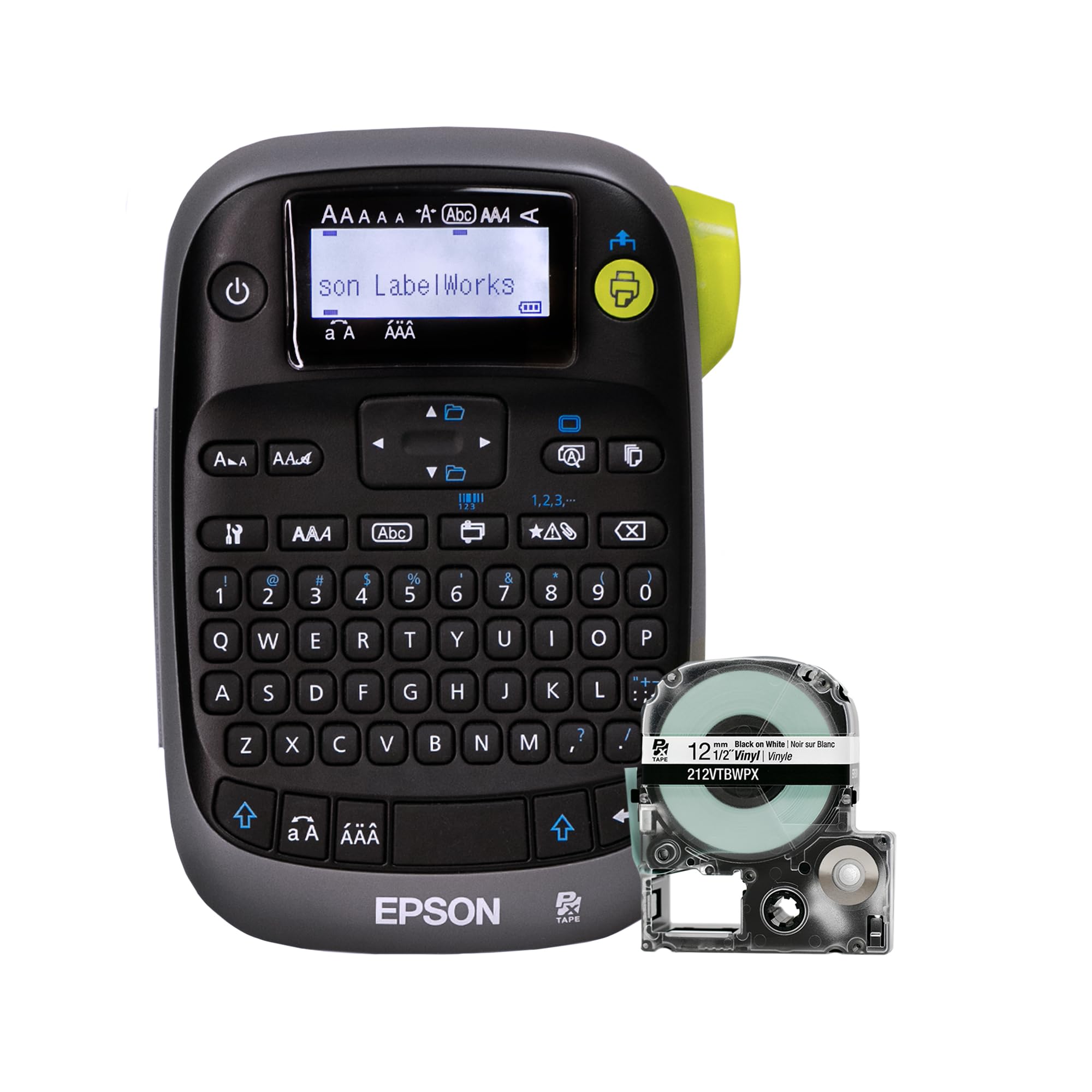 LABELWORKS Epson LW-PX300 Industrial Label Maker for Home and Office – Sticker Labels, Magnetic Tape Compatible, Only Uses 203 and 205 Shrink Tube Tapes, Portable Handheld Label Printer
