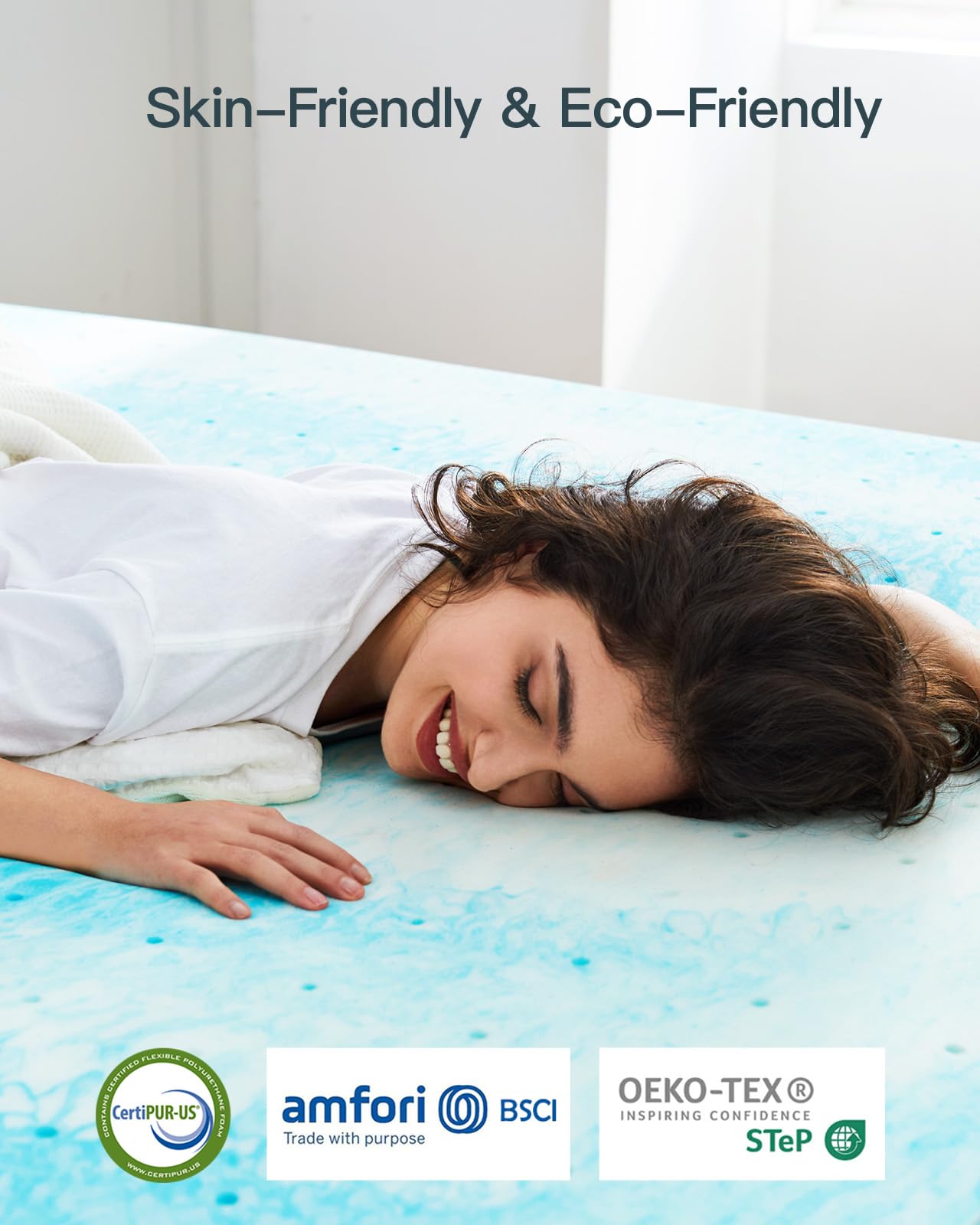 PERLECARE 3 Inch Twin XL Memory Foam Mattress Topper, Cooling Gel Infused Mattress Pad, Ventilated Bed Topper for Pressure Relief Back Pain, CertiPUR-US Certified