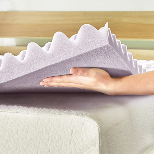 Mellow 2 Inch 5-Zone Memory Foam, Soothing Lavender Infusion, Twin Mattress Topper