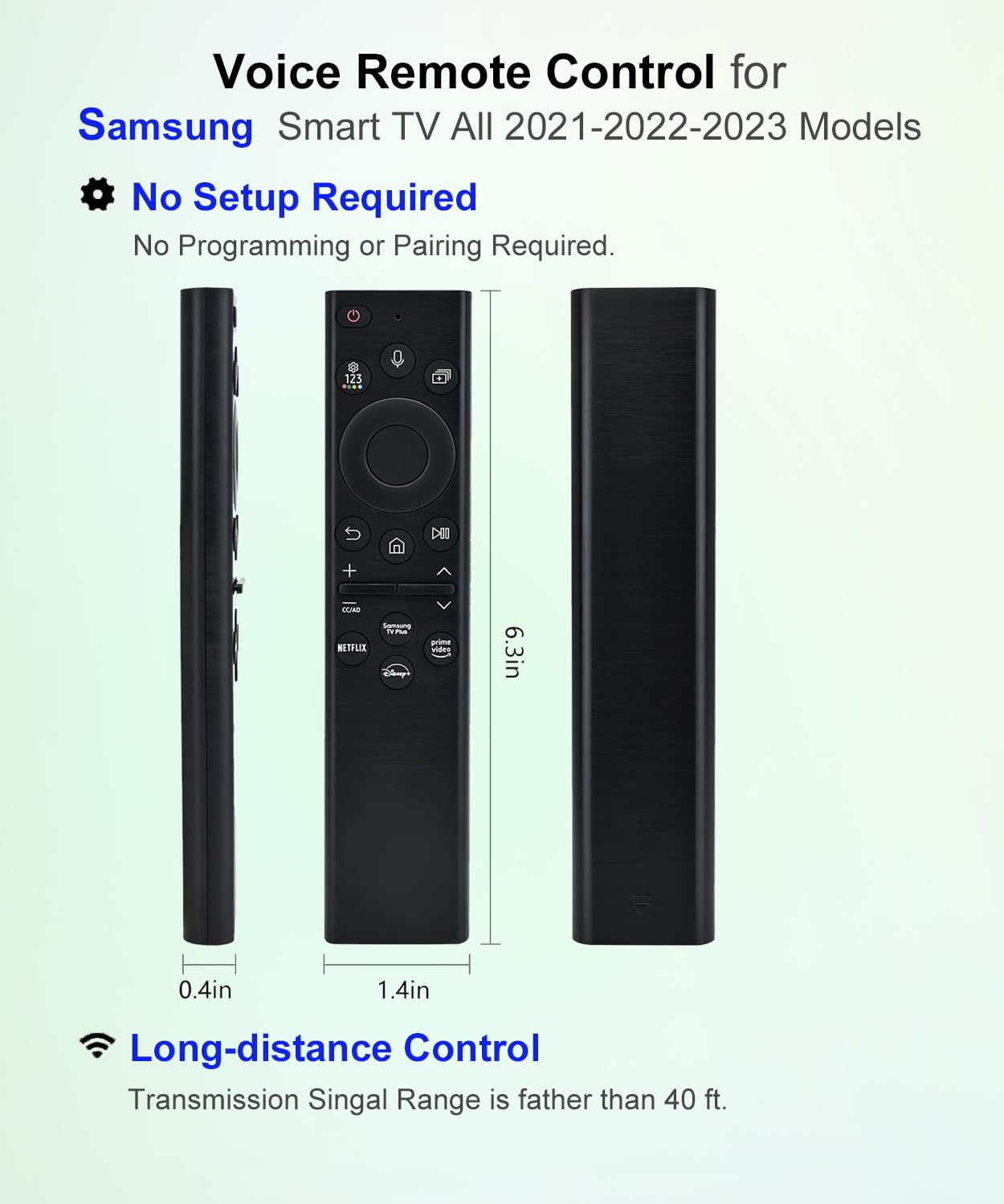 JISOWA Replacement Voice Remote Control Universal for Samsung Smart TV TM2180E TM2280E TM2281E R-NZ RMCSPR1AP1 RMCSPR1BP1 RMCSPN1AP1 RMCSPK1AP1 Ultra HD Neo QLED OLED Frame Crystal UHD Series