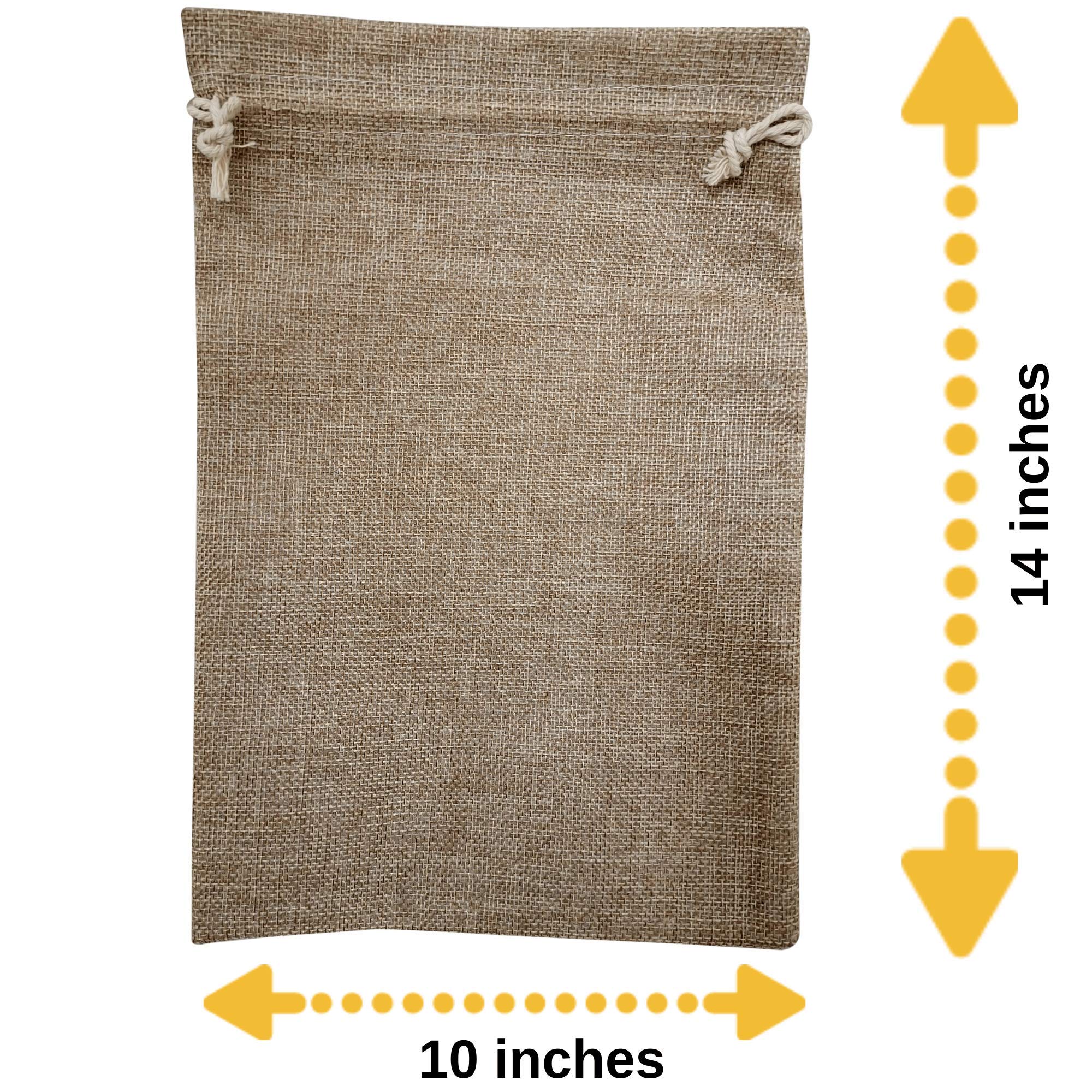 Supply Friend 10x14 Inch Burlap Bags with Drawstring - 25 Reusable Grocery, Household, Kitchen Storage, Wedding and Birthday Party Favor Goody Gift Bag/Sacks