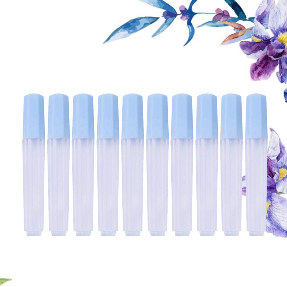 Healifty 10pcs Clear Plastic Needles Storage Tubes Sewing Needle Container Holder Organizer with Cap 10cm Blue