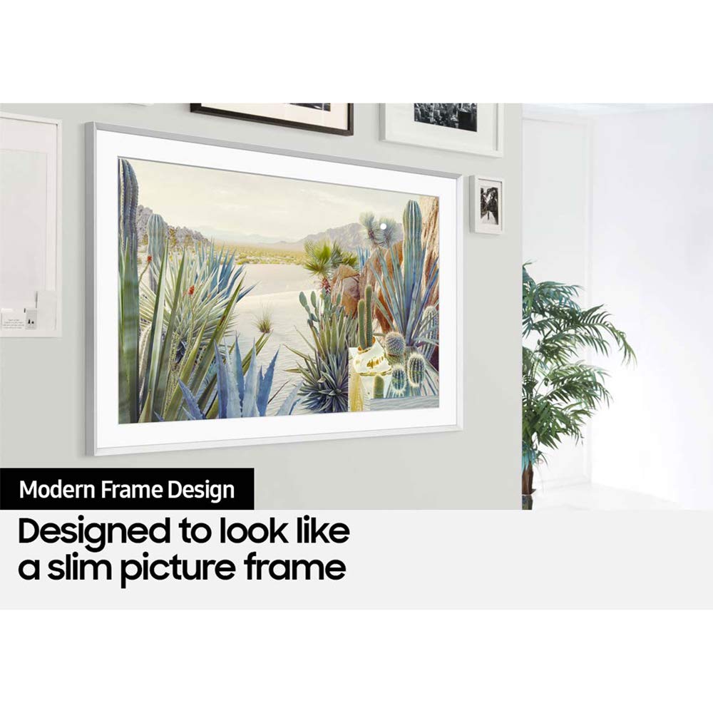 SAMSUNG QN55LS03AAFXZA 55 Inch The Frame QLED 4K Smart TV Bundle 55 inch The Frame Customizable Bezel Modern White