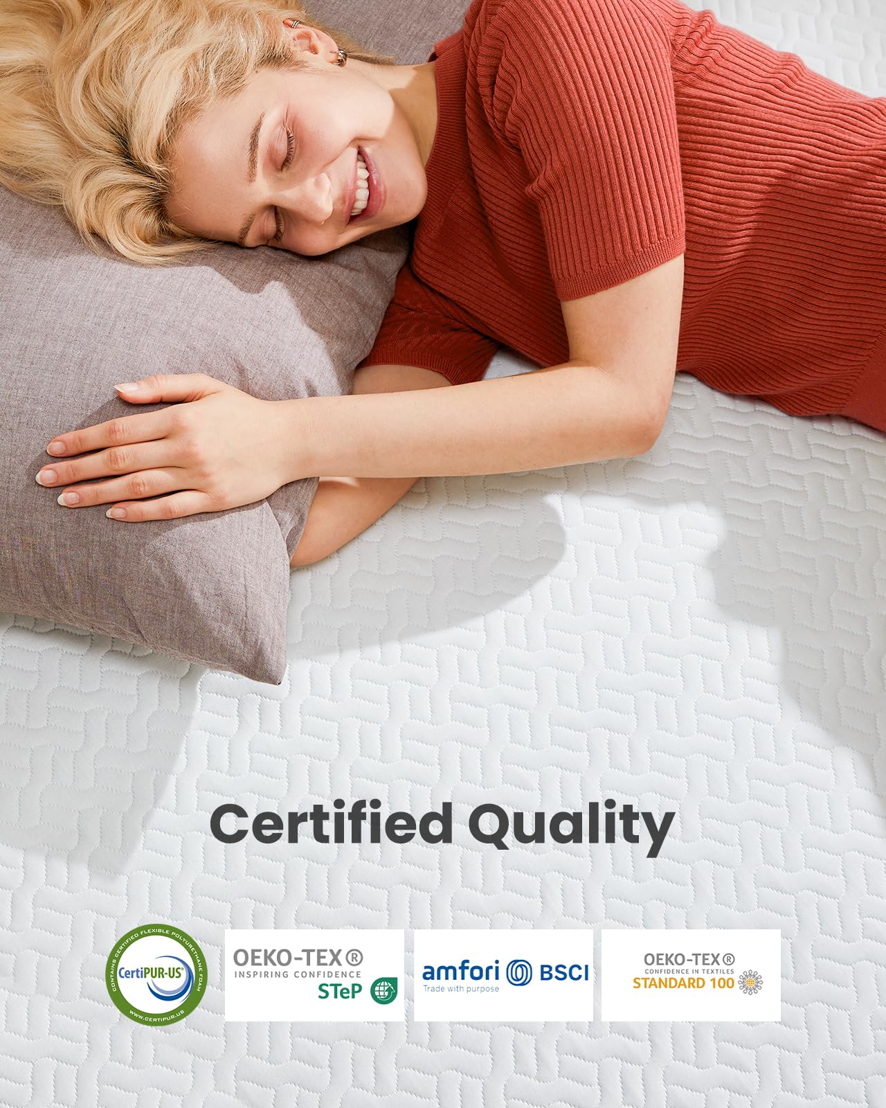 Dreamsmith 4 Inch Memory Foam Mattress Topper Queen, Cooling Gel-Infused Bed Topper for Back Pain with Removable Soft Cover, CertiPUR-US Certified, Queen