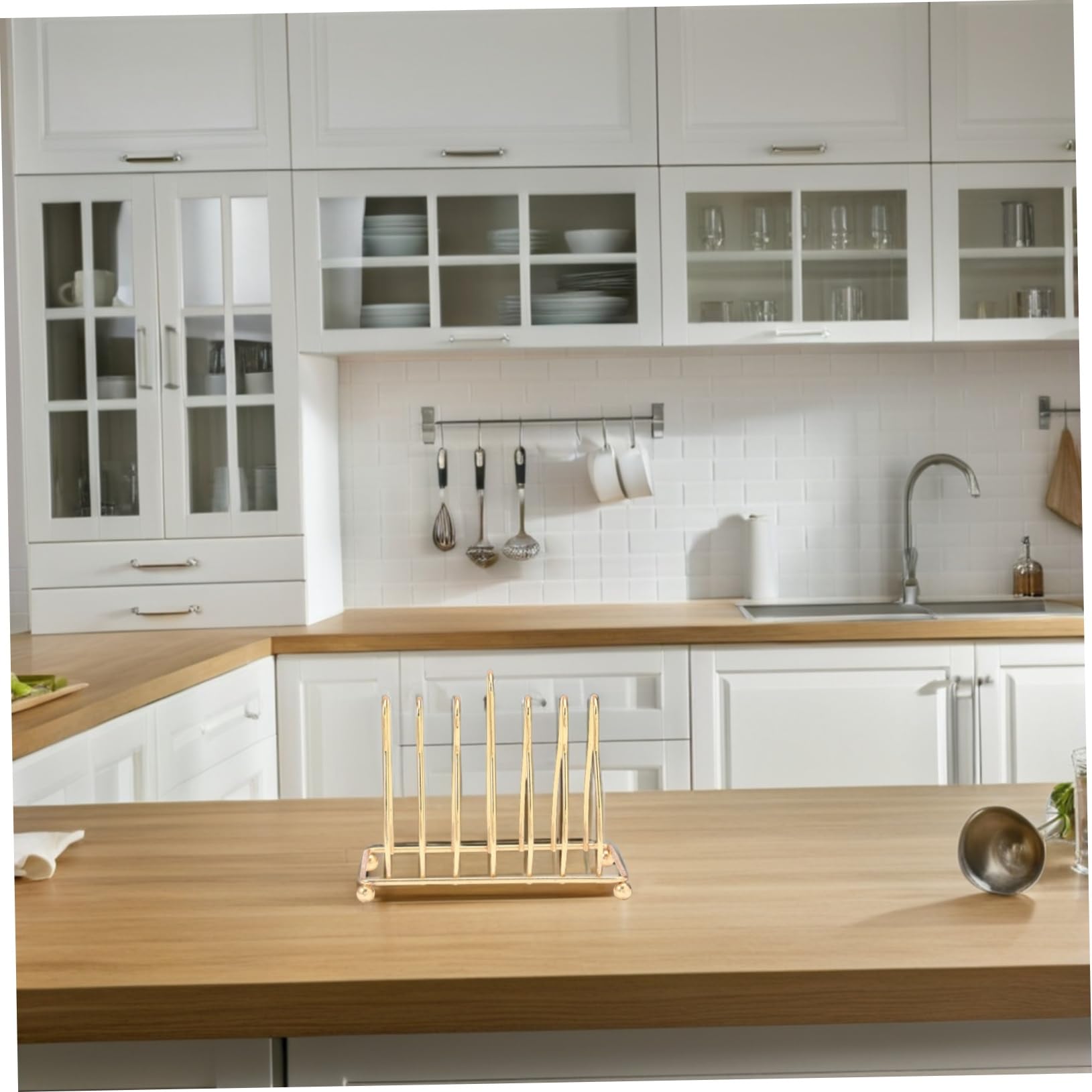 Operitacx Plate Racks Metal Dish Rack Pot Lid Holder Plate Stand Kitchen Cabinet Organizer Drying Rack for Bowl Cup Cutting Board