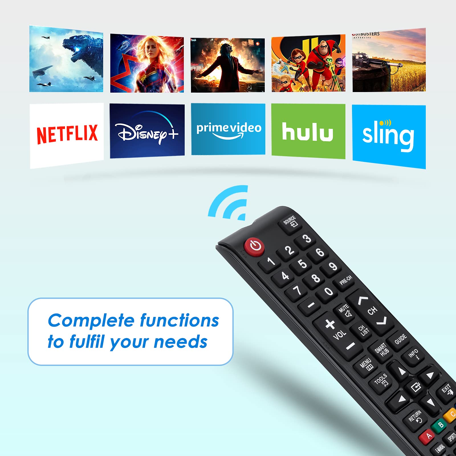 for Samsung-Smart-TV-Remote, Universal Replacement for Samsung TV Remote Control, for All Samsung TVs BN59-01199F
