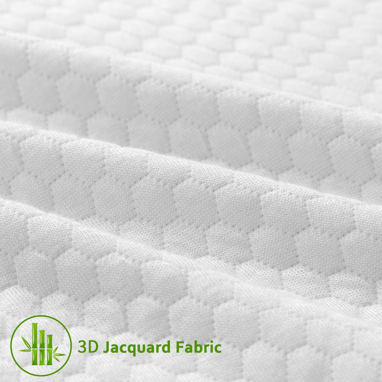 Cover for Mattress Topper Full Size, 3-4 Inch Full Memory Foam Cover with Zipper, Viscose Made from Bamboo and 3D Mesh Fabric Backing Latex Mattress Topper Removable Cover with Straps