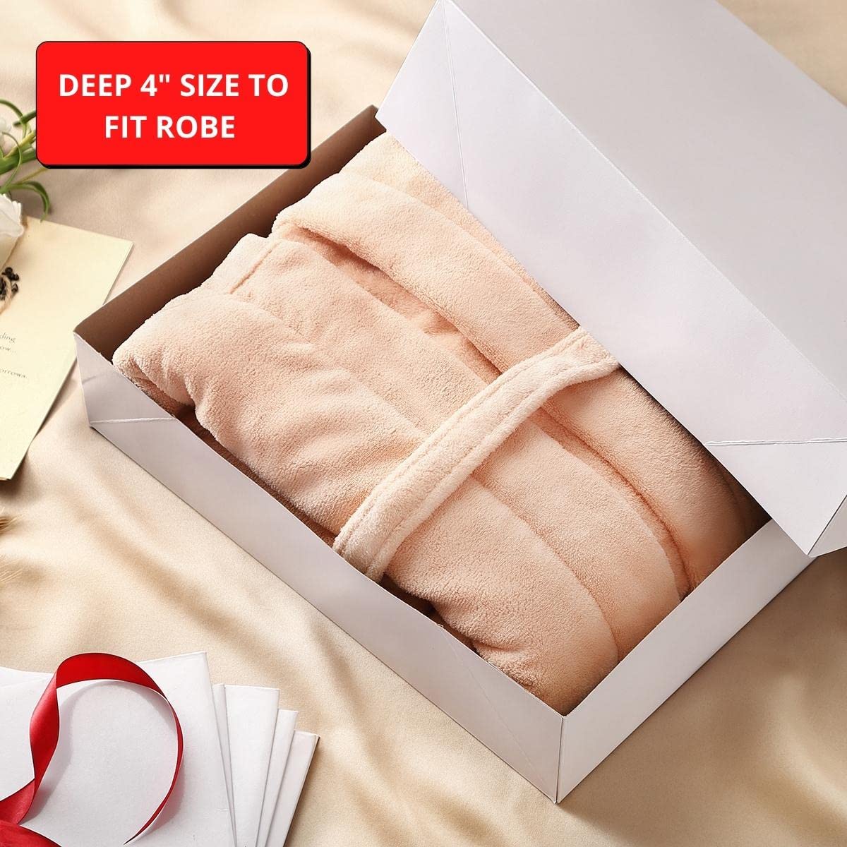 MOMONI 13 Piece Gift Boxes with Lids of Assorted Sizes with 4 inch Deep Robe Boxes and 8x8x4 Gift Box- Wrapping Boxes Set Christmas Gift Boxes for Wrapping Christmas Gifts, Bridesmaid Proposal, Birthday, Holiday, Wedding (WHITE)