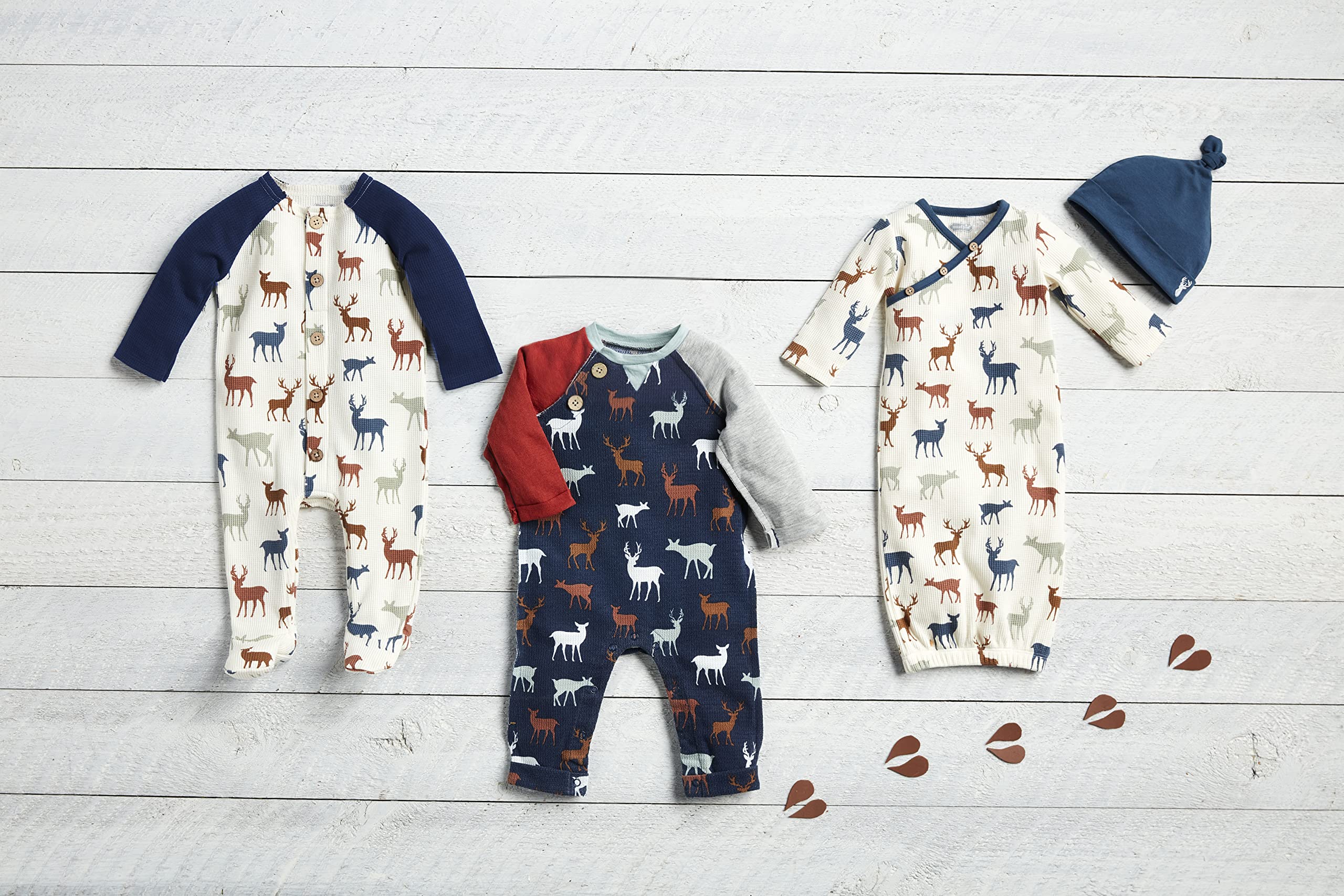 Mud Pie Baby Boy Deer Print Bodysuit, Blue, 6-9 Months