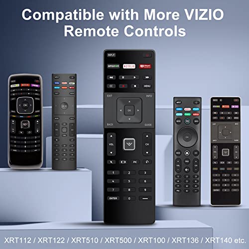 XRT122 Replacement for VIZIO-Smart-TV-Remote, Compatilbe with VIZIO D Series E Series M Series LED HDTV TVs (Pack of 2)