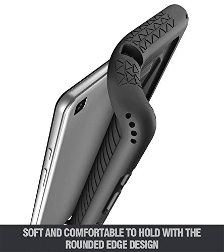 Poetic Turtleskin Heavy Duty Case Designed for Galaxy Tab A 8.0 Inch 2019 Without S Pen (SM-T290/SM-T295), Rugged Shockproof Drop Protection Kids Friendly Protective Silicone Cover Case, Black
