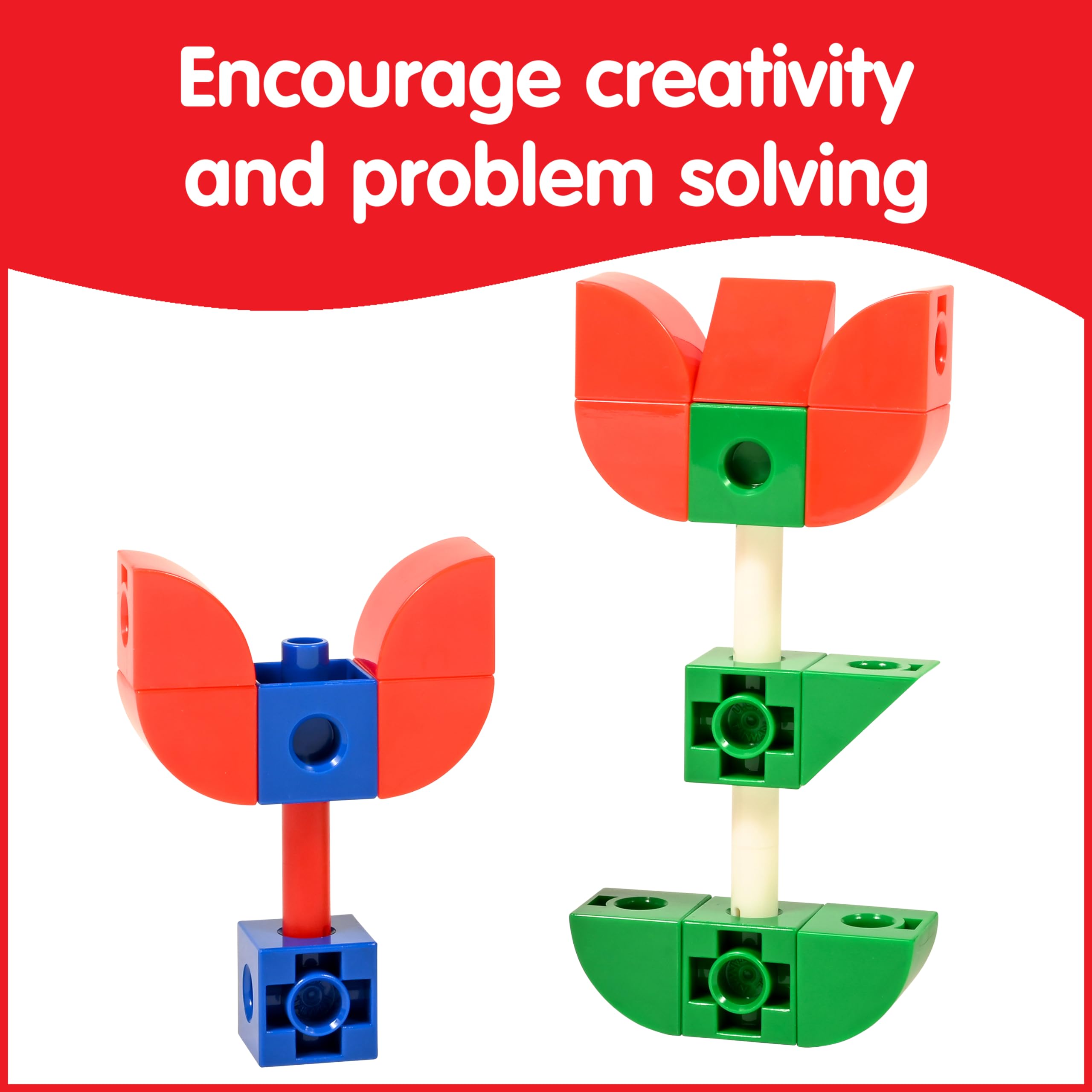Edx Education Construction Linking Cubes - Mini Jar Set of 80 - Linking Cubes - STEM Play - Math Manipulative for Kids