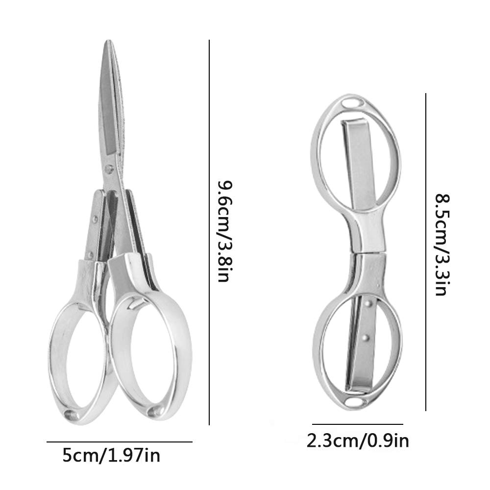 maxin Scissors,4 Pcs Folding Scissors, Stainless Steel Telescopic Cutter Scissors Folding Safety Scissors Trip Scissors for Home,Office,School, Camping