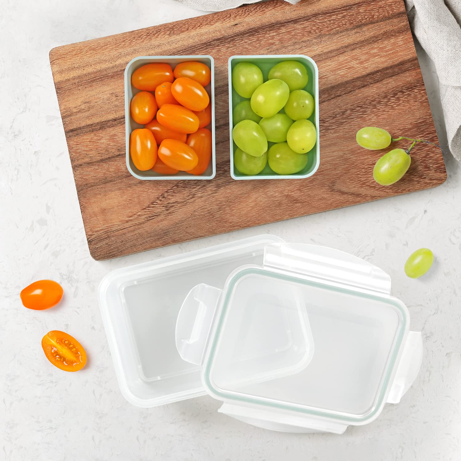 carrotez Food Storage Containers 2 Compartment, Meal Prep Container, Lunch Containers, Portion Control Container, BPA Free, Airtight Lids, Reusable, Snack Containers, 2 Cup (480ml)