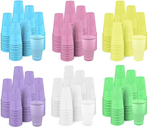 Pruvade Disposable Cups | 50 Pack | 5 oz Plastic Cups, Small Bathroom Cups Perfect as Medicine, Water, Rinsing, Mouthwash Cups, Party Cups, Dental Cups, Multicolor Cups for Kids | Pink Cups