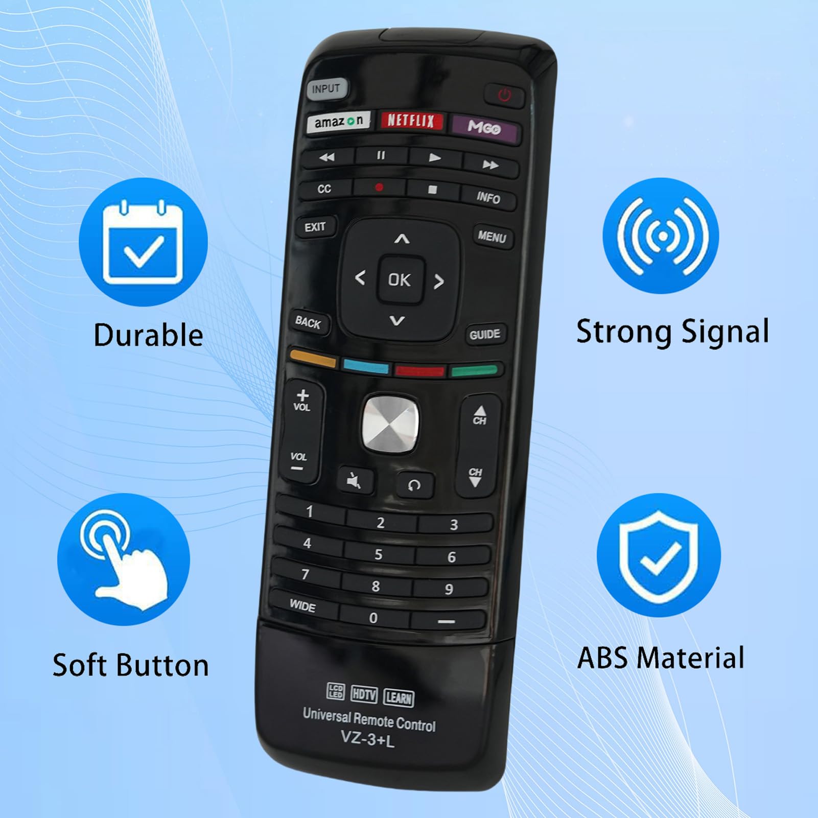 Universal Replacement Remote Control VZ-3+L Compatible for All VIZIO LED QLED LCD HDTV 4K UHD HDR SMARTCAST Smart TVs Models for VIZIO-TV-Remote
