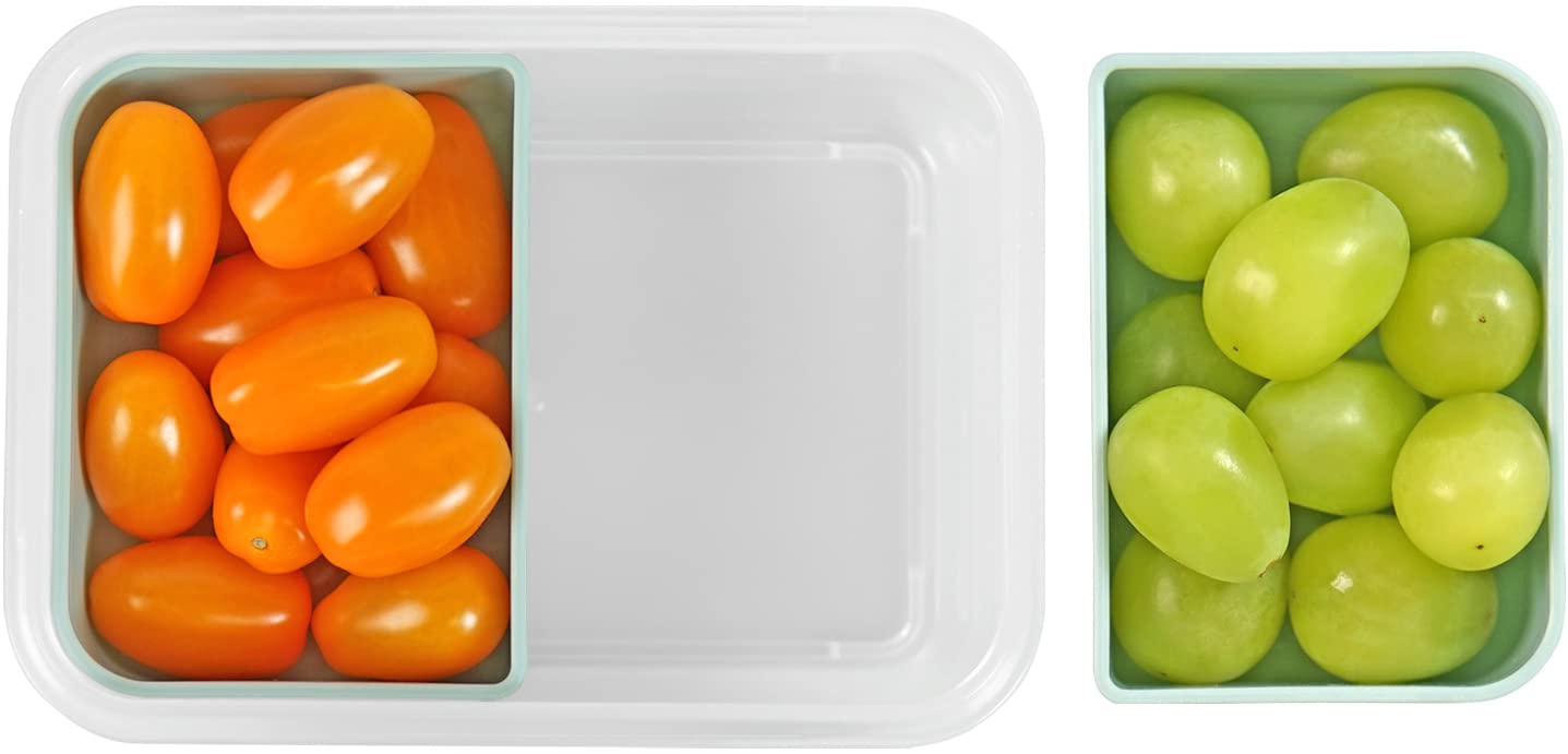 carrotez Food Storage Containers 2 Compartment, Meal Prep Container, Lunch Containers, Portion Control Container, BPA Free, Airtight Lids, Reusable, Snack Containers, 2 Cup (480ml)