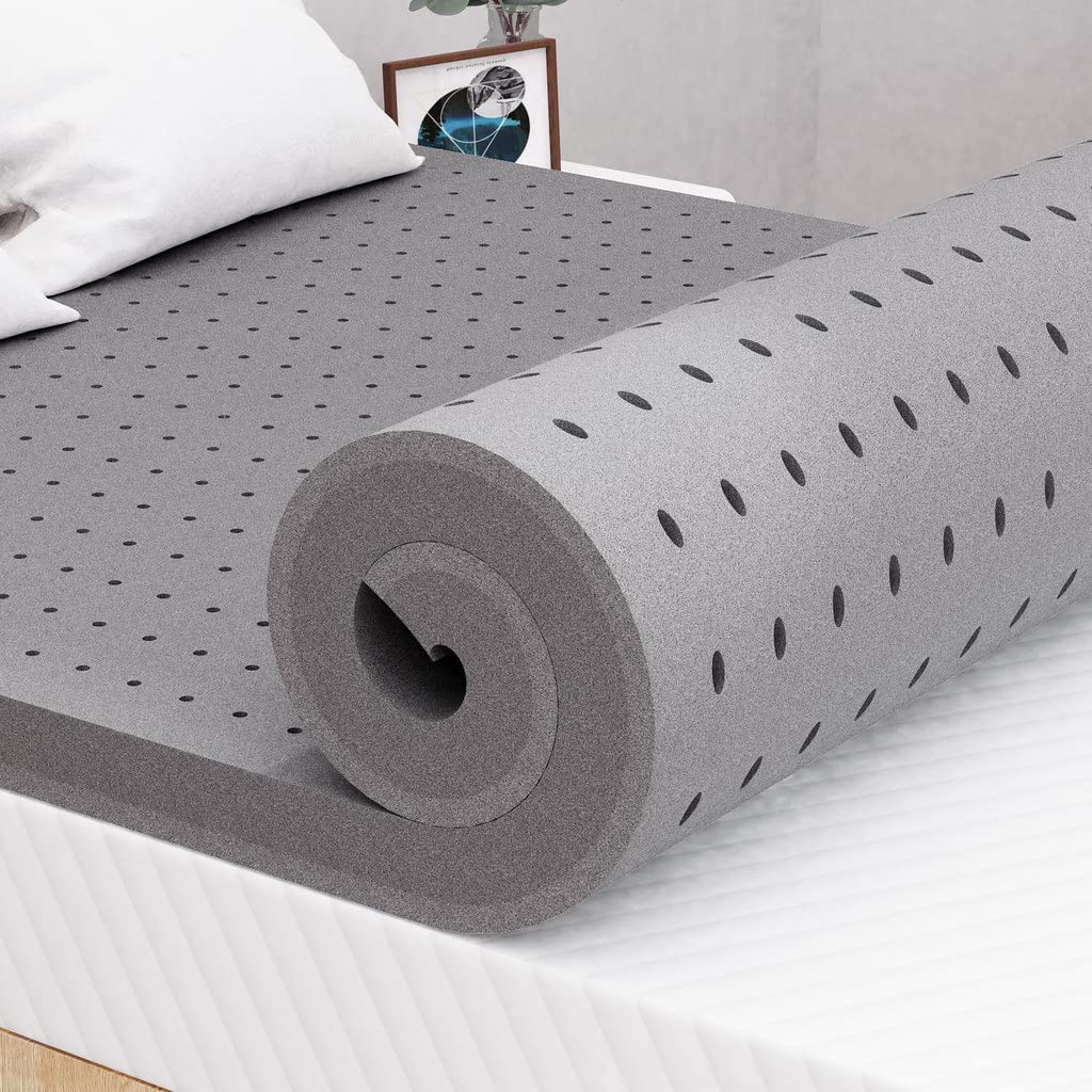 Maxzzz 4 Inch Mattress Topper Full Size, Firm Memory Foam Bed Mattress Topper, Ventilated Mattress Pad CertiPUR-US Certified Plush