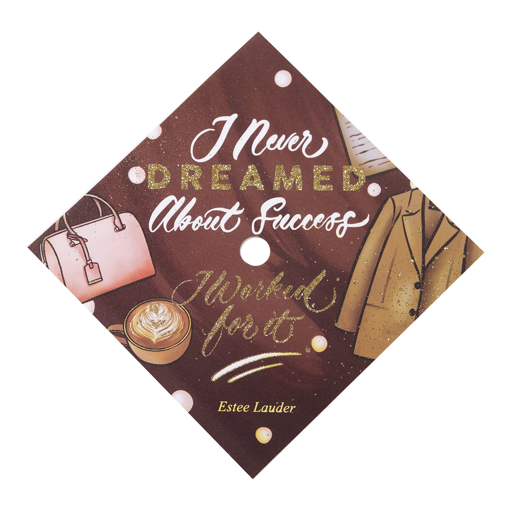 Once Upon A Time Graduation Cap Topper with Flowers, Grad Cap Decorations, Class of 2025 Grad Cap Topper, I never dreamed about success it. Estee Lauder