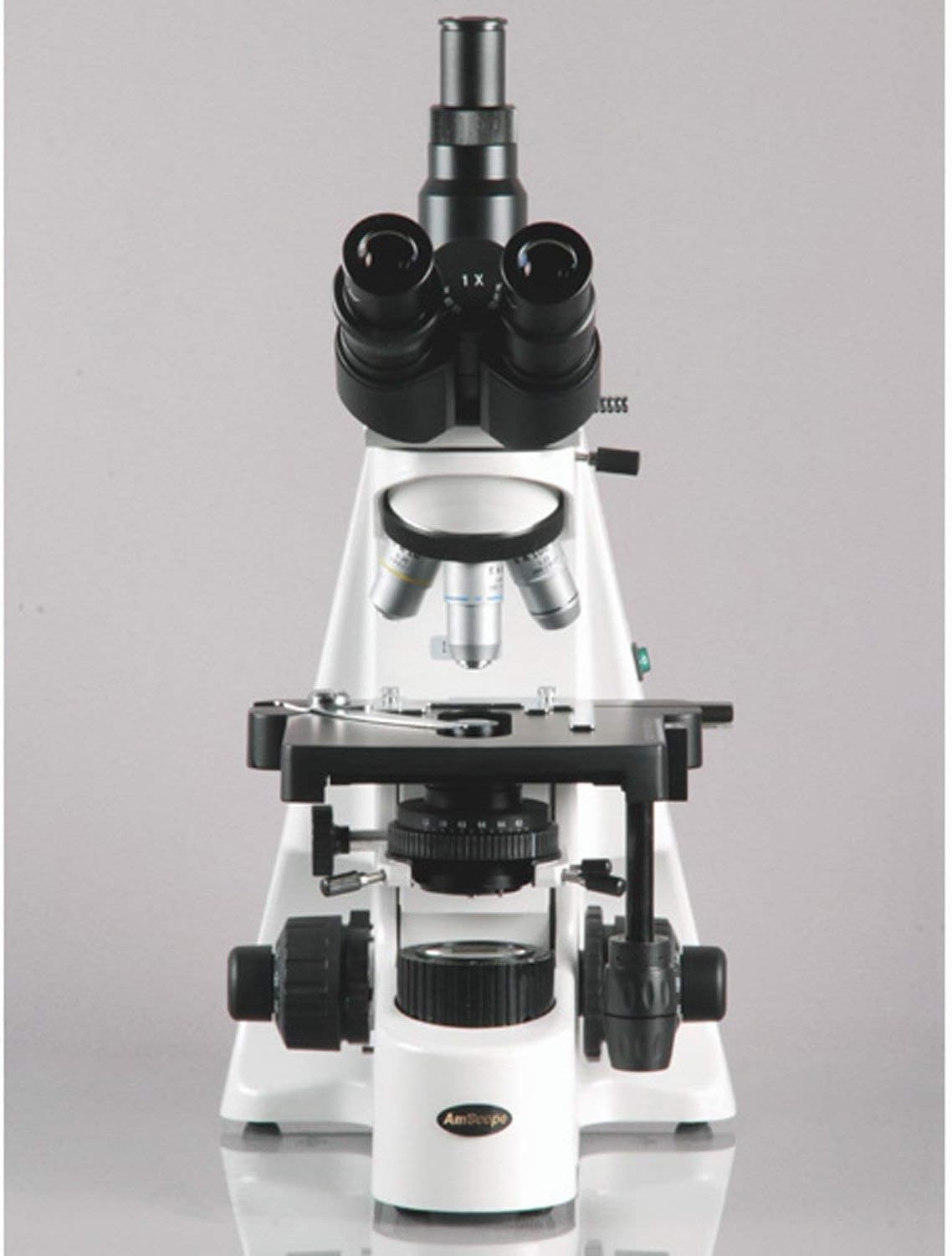 AmScope T690C-8M Digital Trinocular Compound Microscope, 40X-2500X Magnification, WH10x and WH25x Super-Widefield Eyepieces, Infinity Objectives, Brightfield, Kohler Condenser, Double-Layer Mechanical Stage, Includes 8MP Camera with Reduction Lens and Sof
