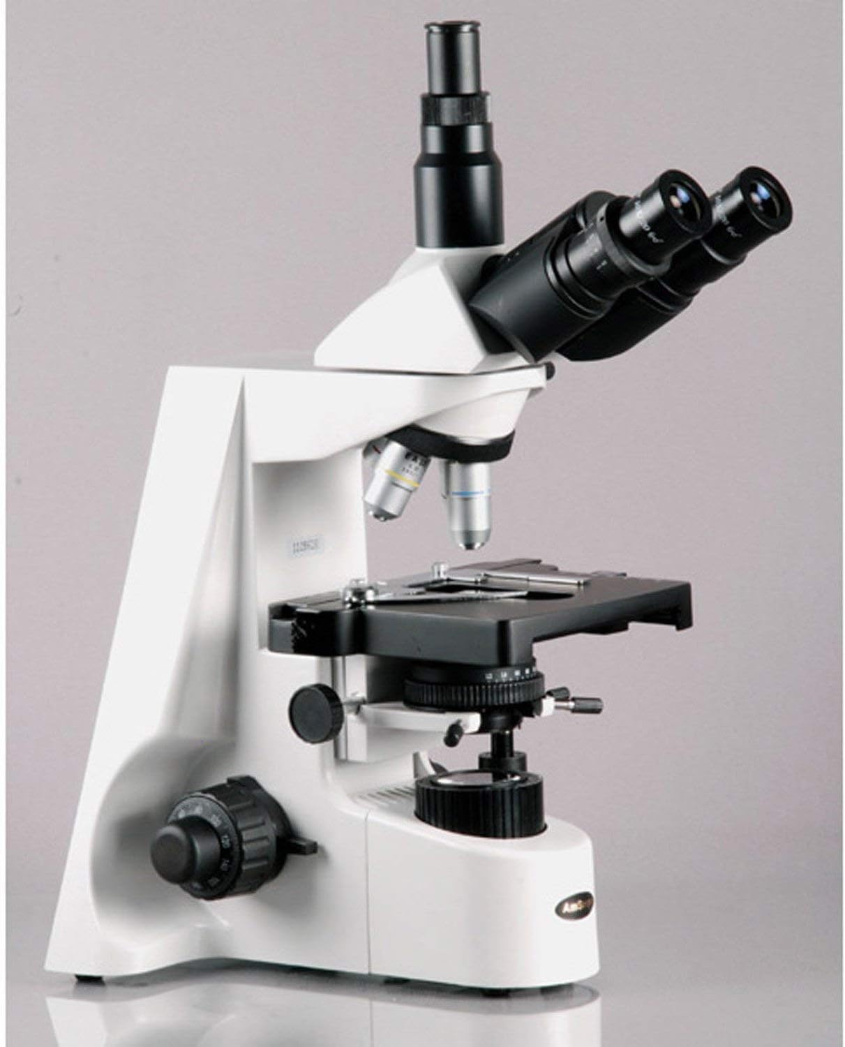 AmScope T690C-8M Digital Trinocular Compound Microscope, 40X-2500X Magnification, WH10x and WH25x Super-Widefield Eyepieces, Infinity Objectives, Brightfield, Kohler Condenser, Double-Layer Mechanical Stage, Includes 8MP Camera with Reduction Lens and Sof