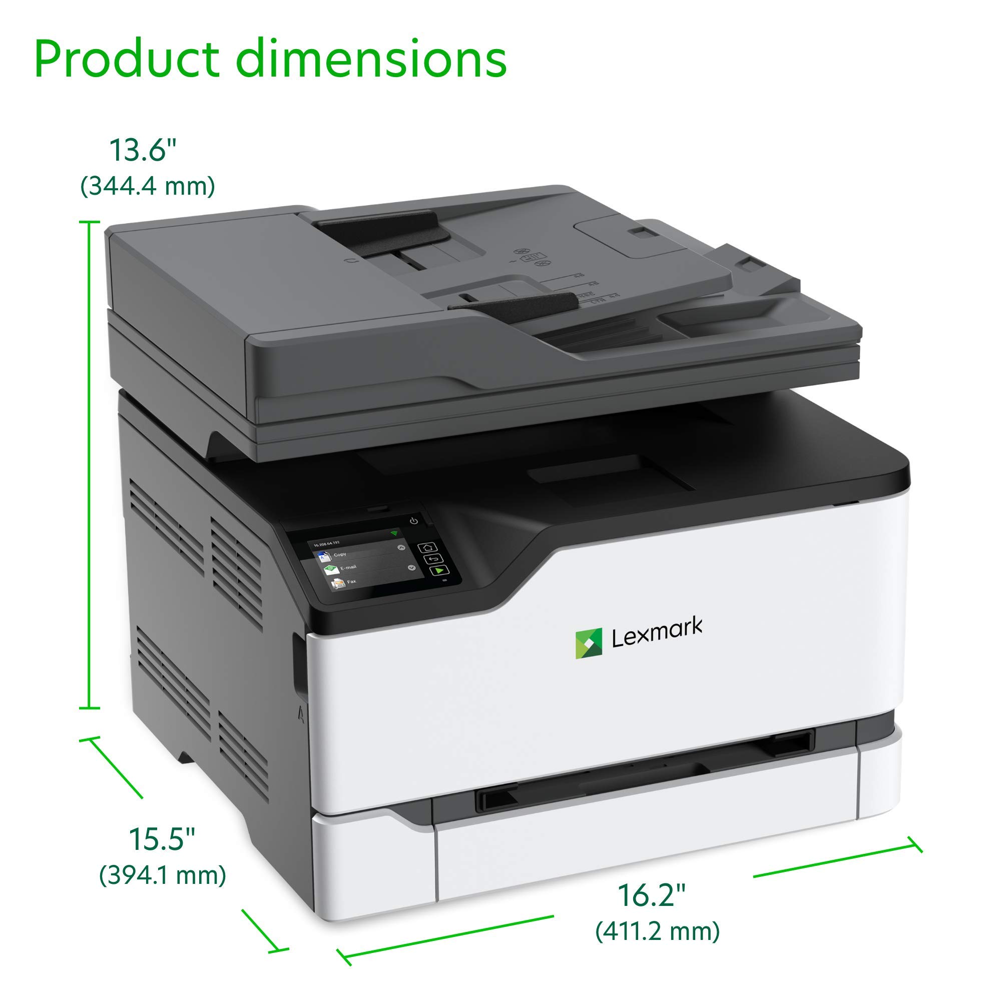 Lexmark MC3326adwe Color Multifunction Laser Printer with Print, Copy, Fax, Scan and Wireless Capabilities, Two-Sided Printing with Full-Spectrum Security and Prints Up to 26 ppm (40N9060)
