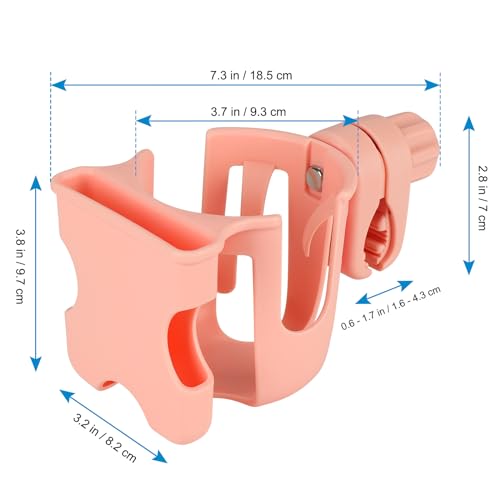Accmor 2-in-1 Stroller Cup Holder, Universal Cup Holder for Uppababy Nuna Doona Strollers, 360° Rotatable Large Caliber Drinks Holder Cup Holder for Stroller, Bike, Wheelchair, Walker, Scooter