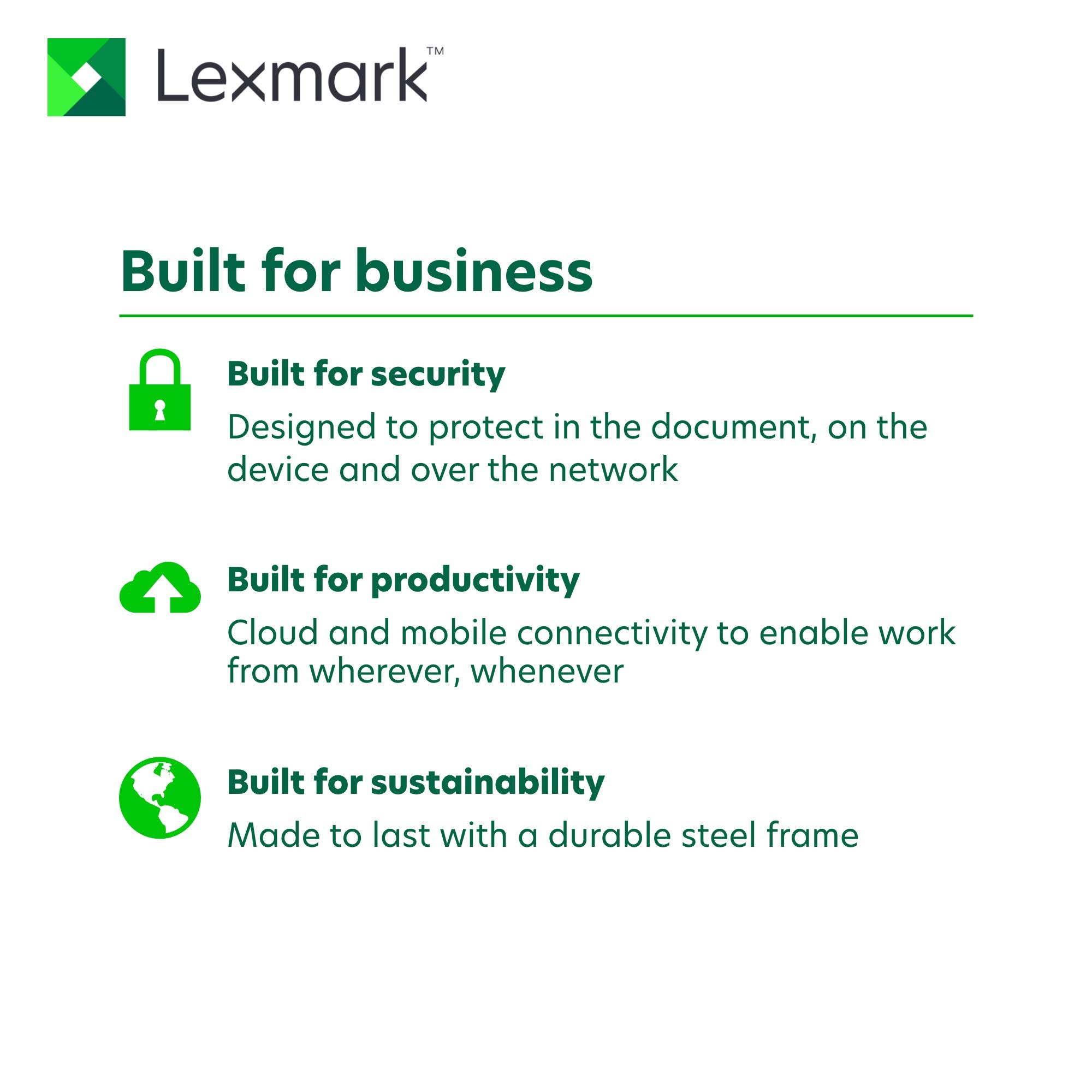 Lexmark MC3326adwe Color Multifunction Laser Printer with Print, Copy, Fax, Scan and Wireless Capabilities, Two-Sided Printing with Full-Spectrum Security and Prints Up to 26 ppm (40N9060)