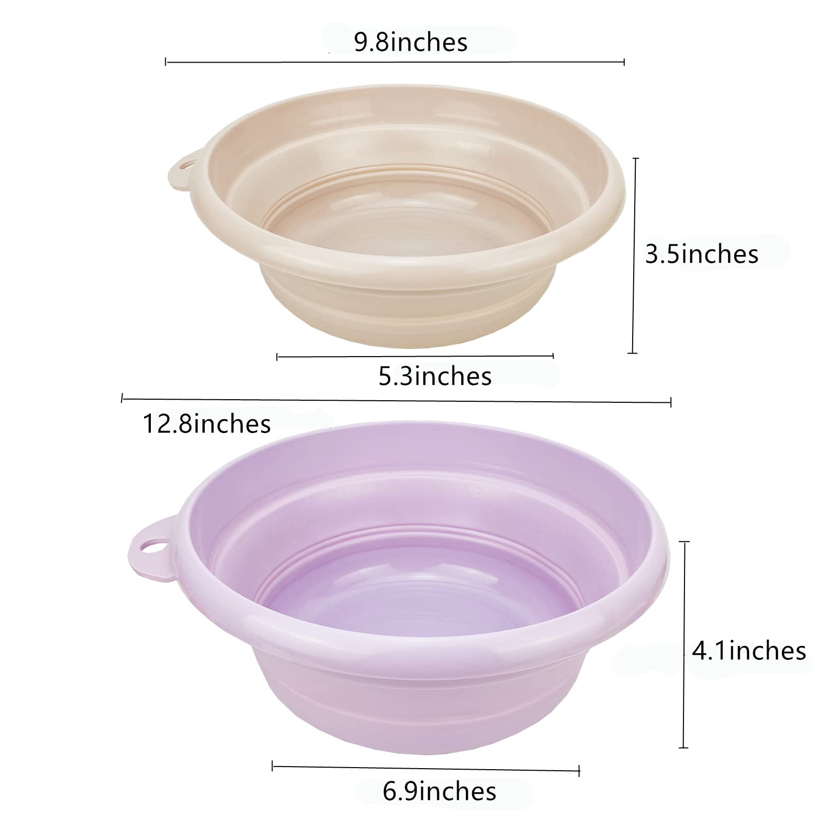 CARTINTS 2Pack Collapsible Wash Basin Collapsible Dish Tub Collapsible Sink,Space Saving for Dishing, Fruit, and Camping, Hiking and Home