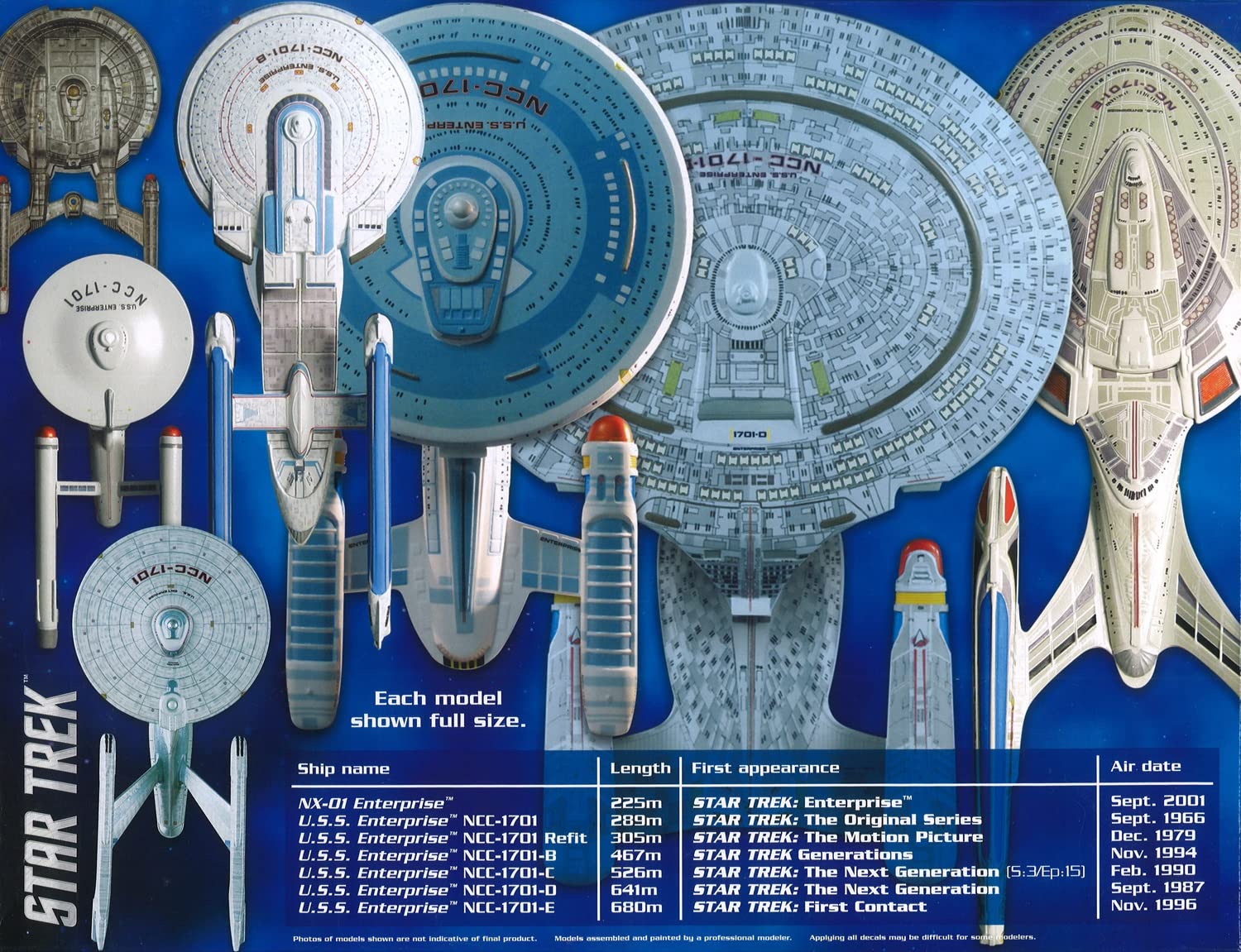 AMT Star Trek U.S.S. Enterprise Box Set 1:2500 Scale Snap Model Kit