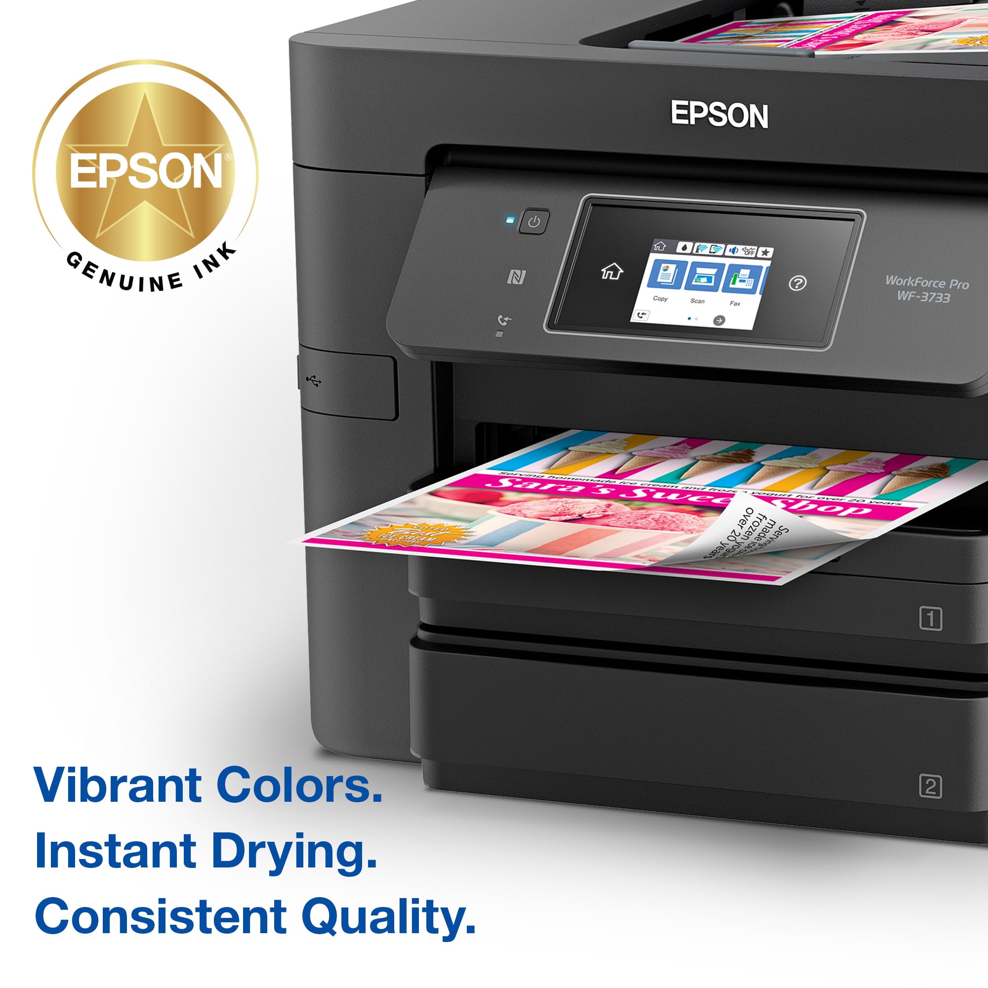 EPSON T702 DURABrite Ultra -Ink Standard Capacity Yellow -Cartridge (T702420-S) for select Epson WorkForce Pro Printers