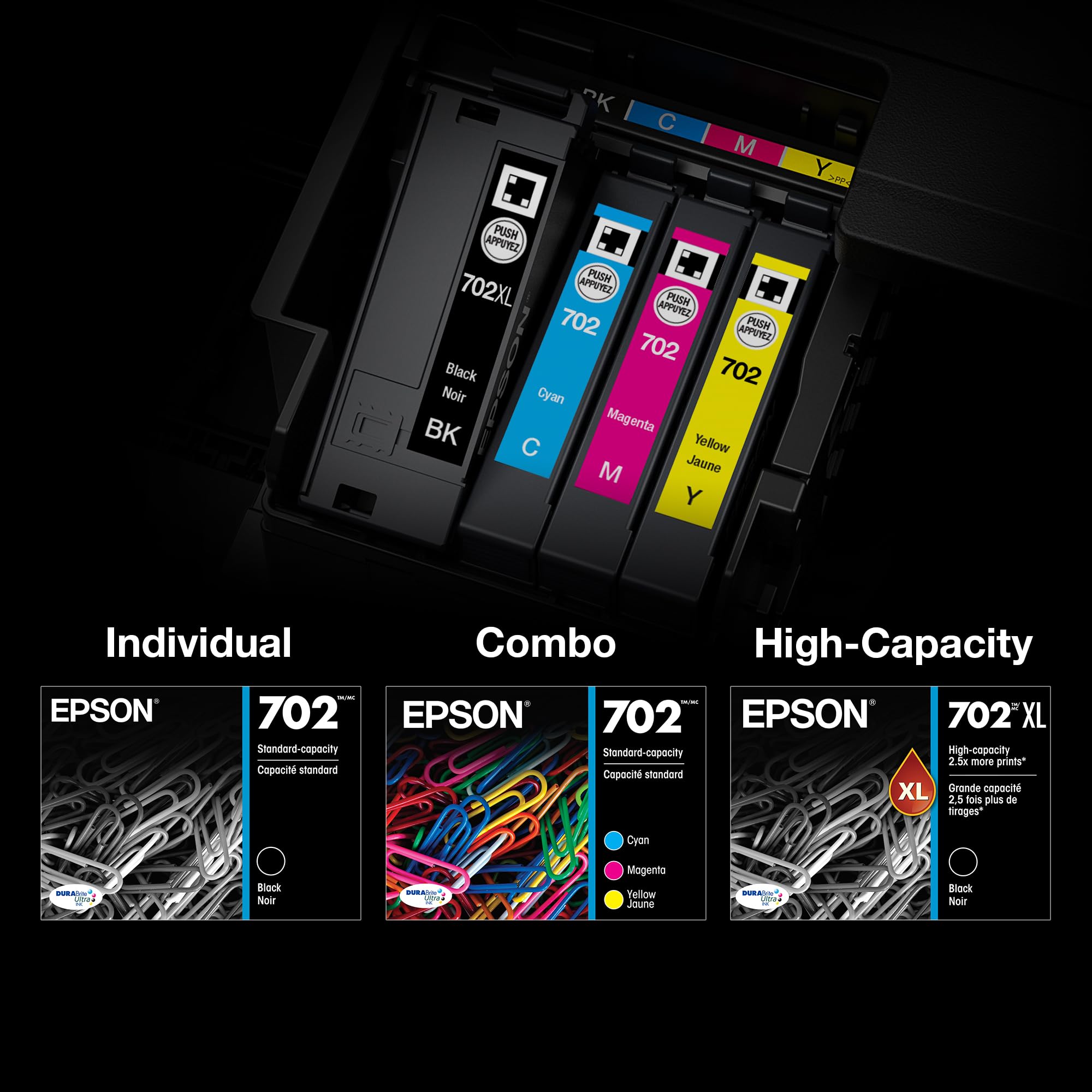 EPSON T702 DURABrite Ultra -Ink Standard Capacity Yellow -Cartridge (T702420-S) for select Epson WorkForce Pro Printers
