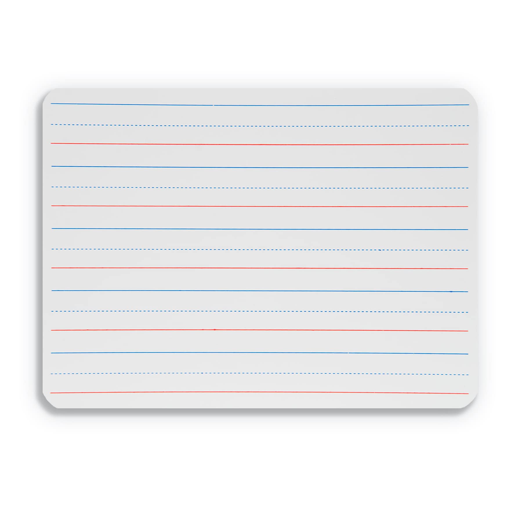 Flipside Two-Sided Red and Blue Ruled Dry Erase Board, 12 x 9, Ruled White Front/Unruled White Back, 12/Pack